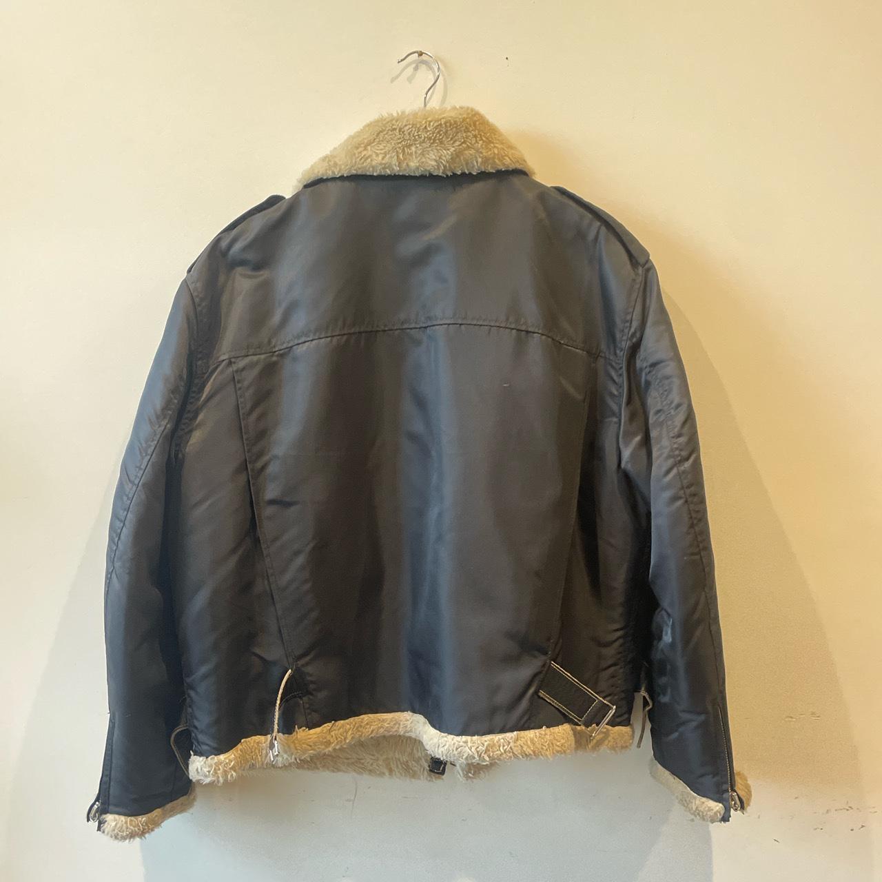 Vintage Diesel Shearling jacket oversized. Size... - Depop