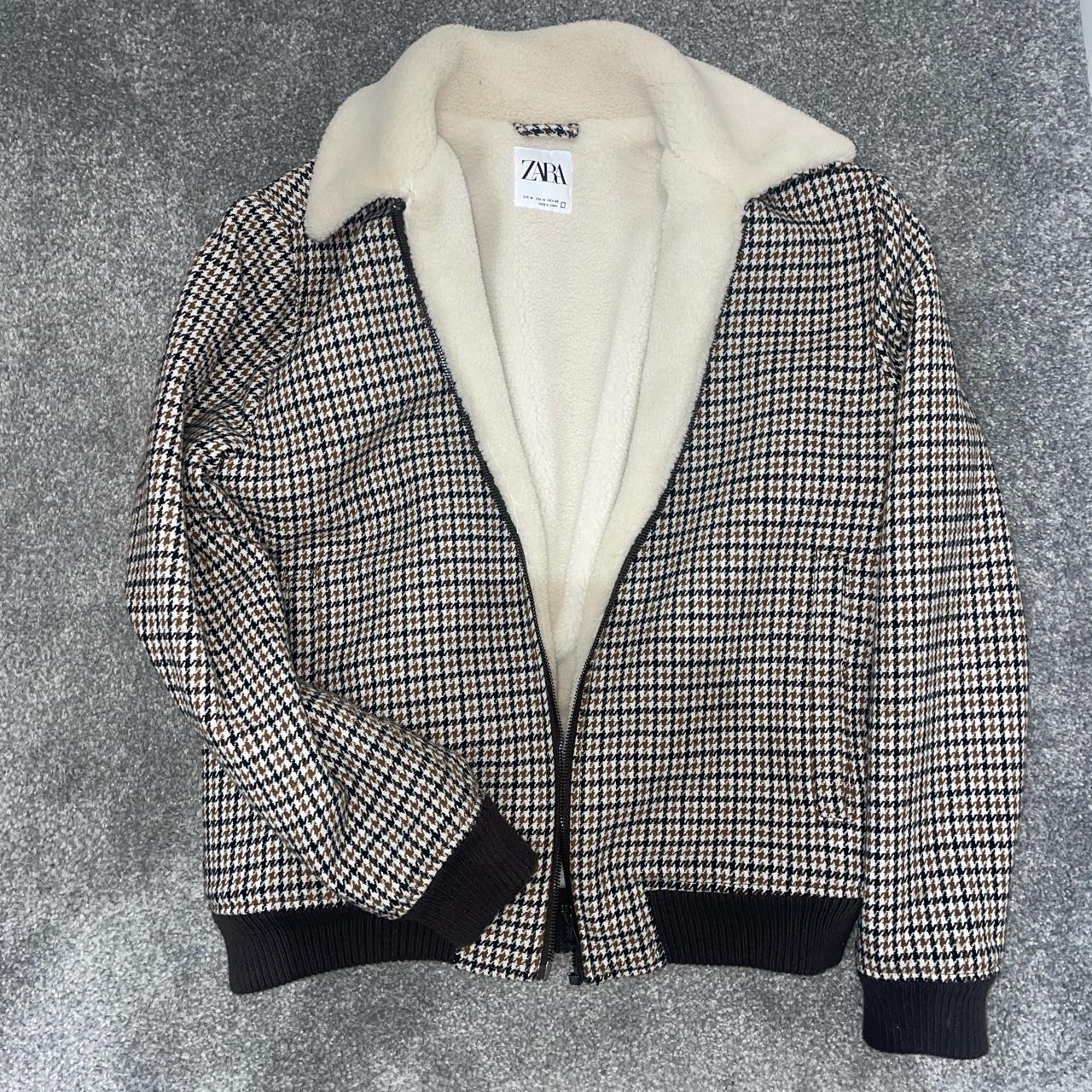 UK M - MENS - ZARA BORG BOMBER JACKET - Depop