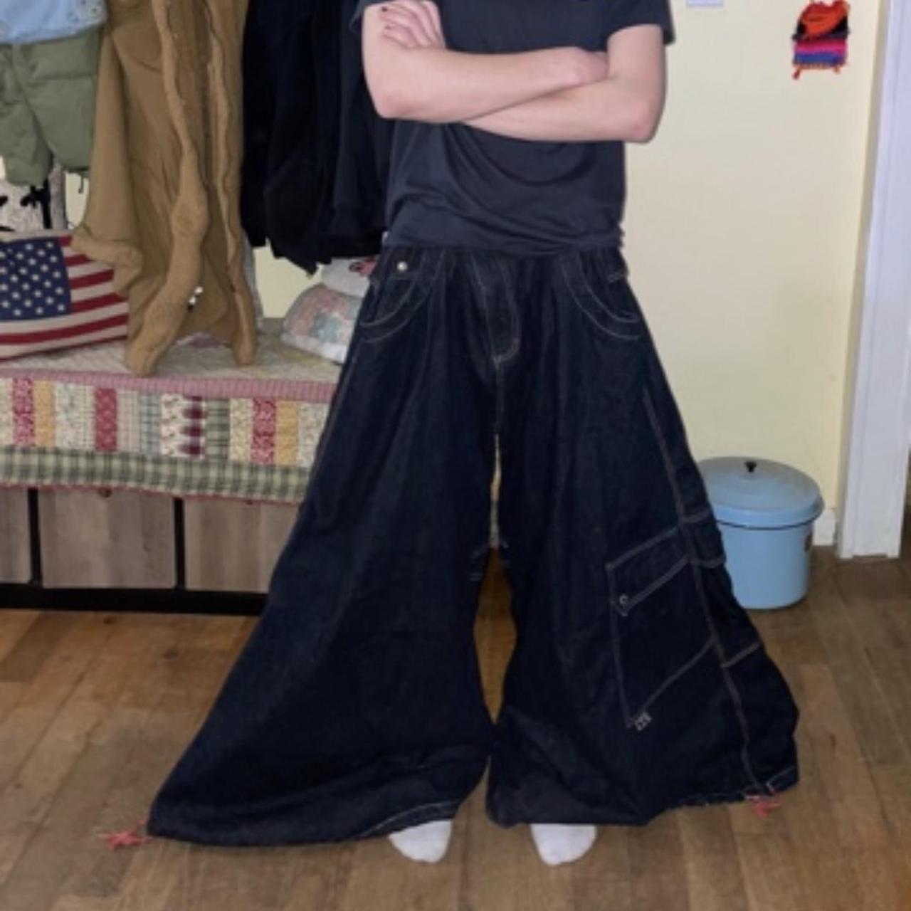 JNCO Men's Black and Red Jeans | Depop