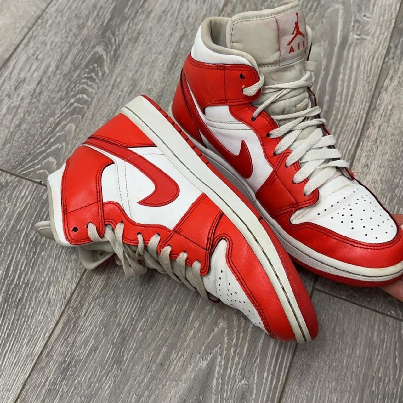 red Jordan 1 worn but still in good condition. - Depop