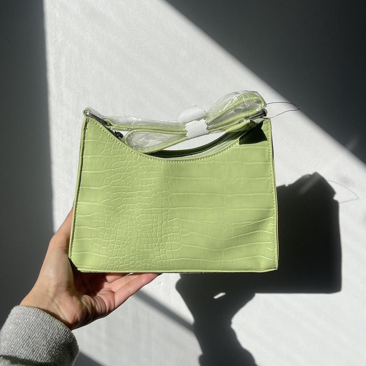 Glassons Square Faux Leather Croc Bag, light... - Depop