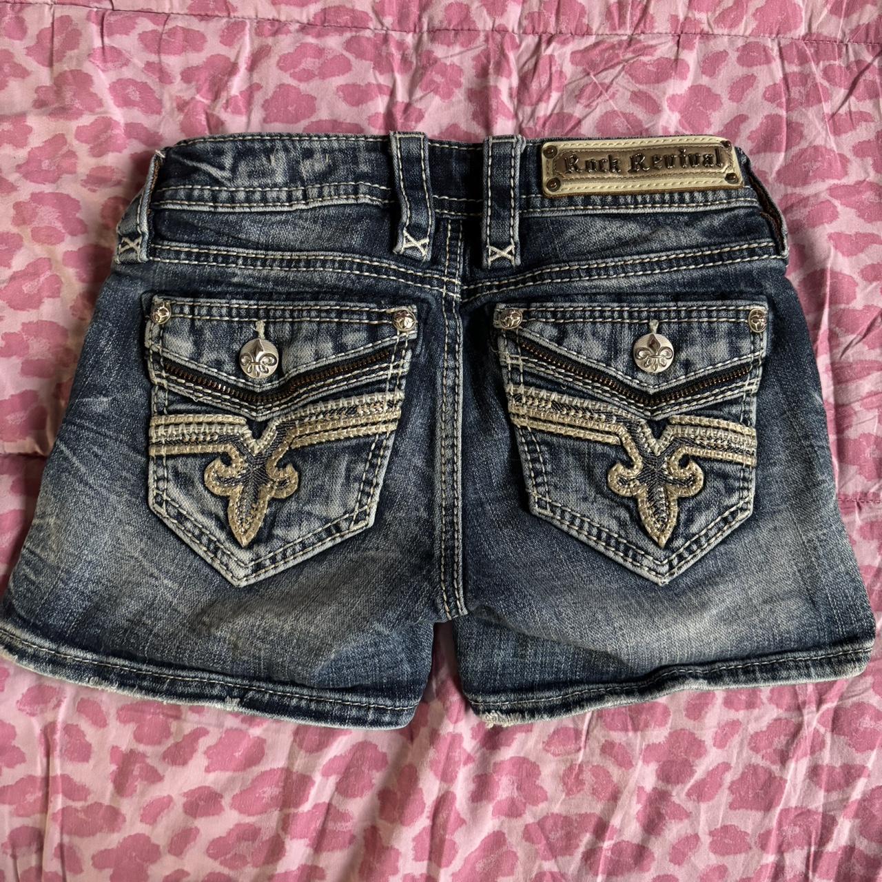 cutest size 23 rock revival shorts / black n white... - Depop
