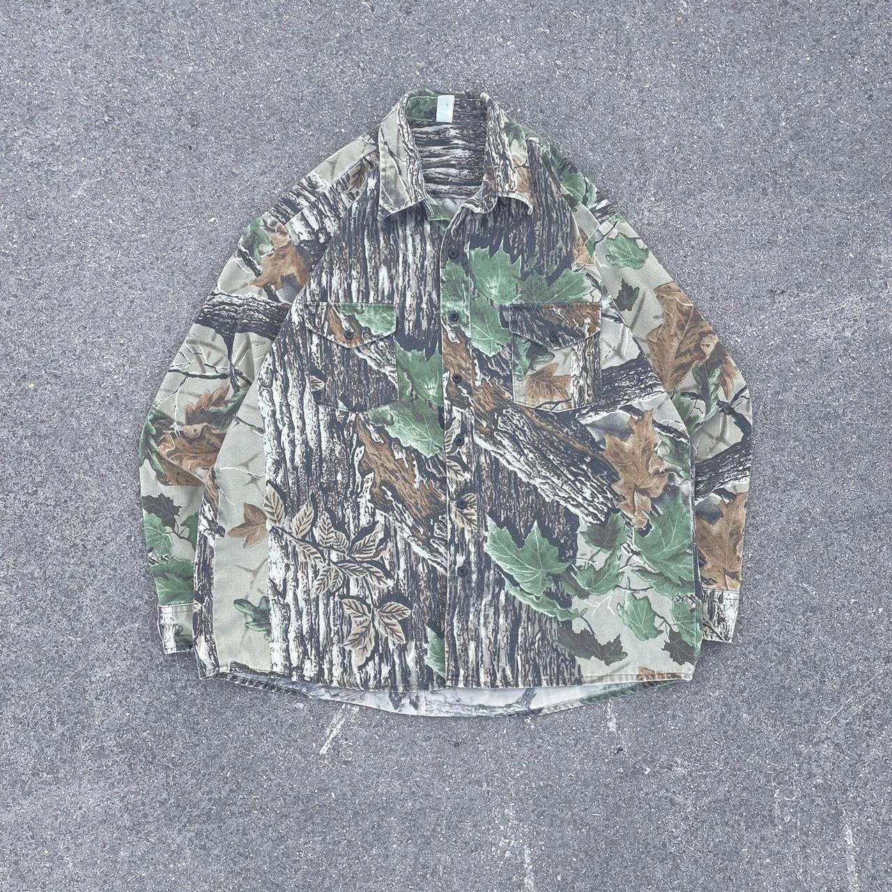 Vintage Realtree Camo Button Up Shirt 90s Size XL;... - Depop
