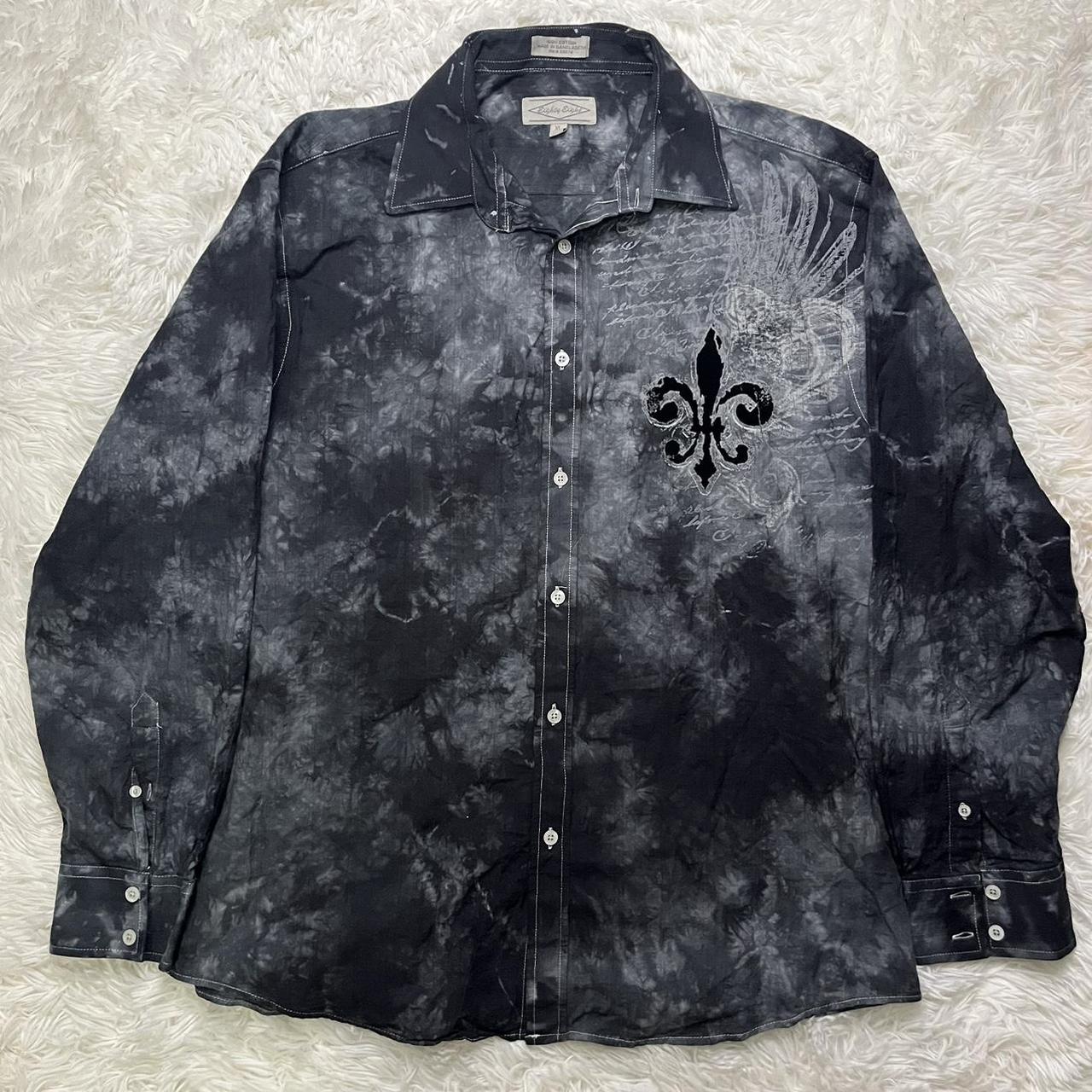 Affliction style button up shirt Dope design on... - Depop