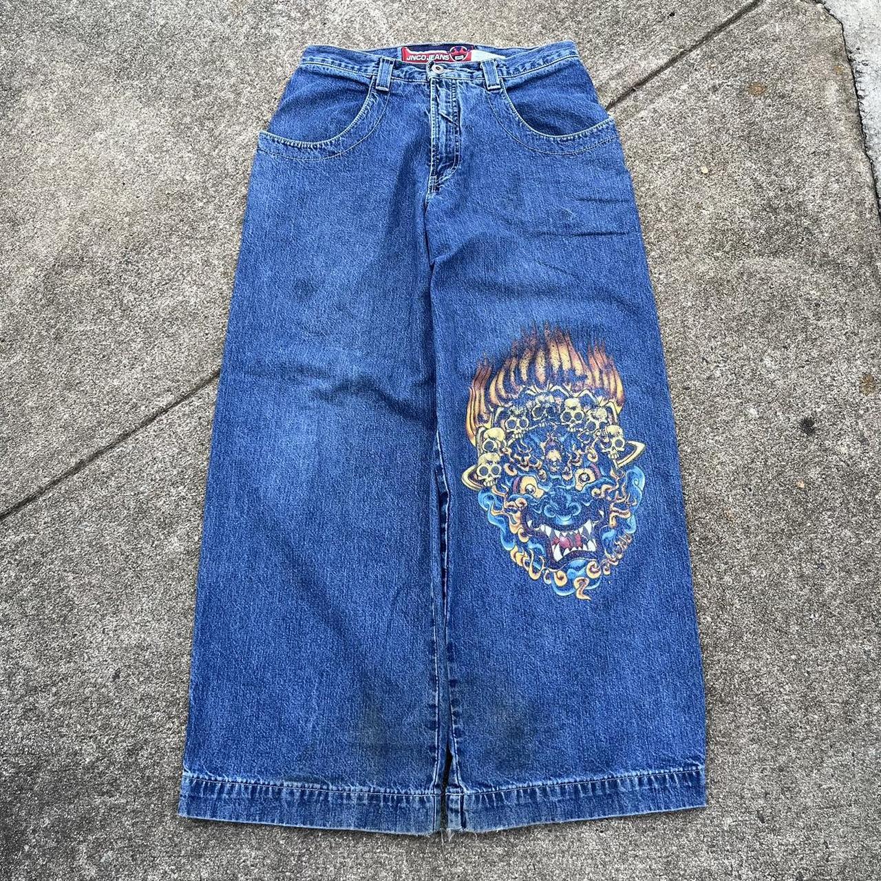 JNCO vintage jeans Super dope front and back print... - Depop
