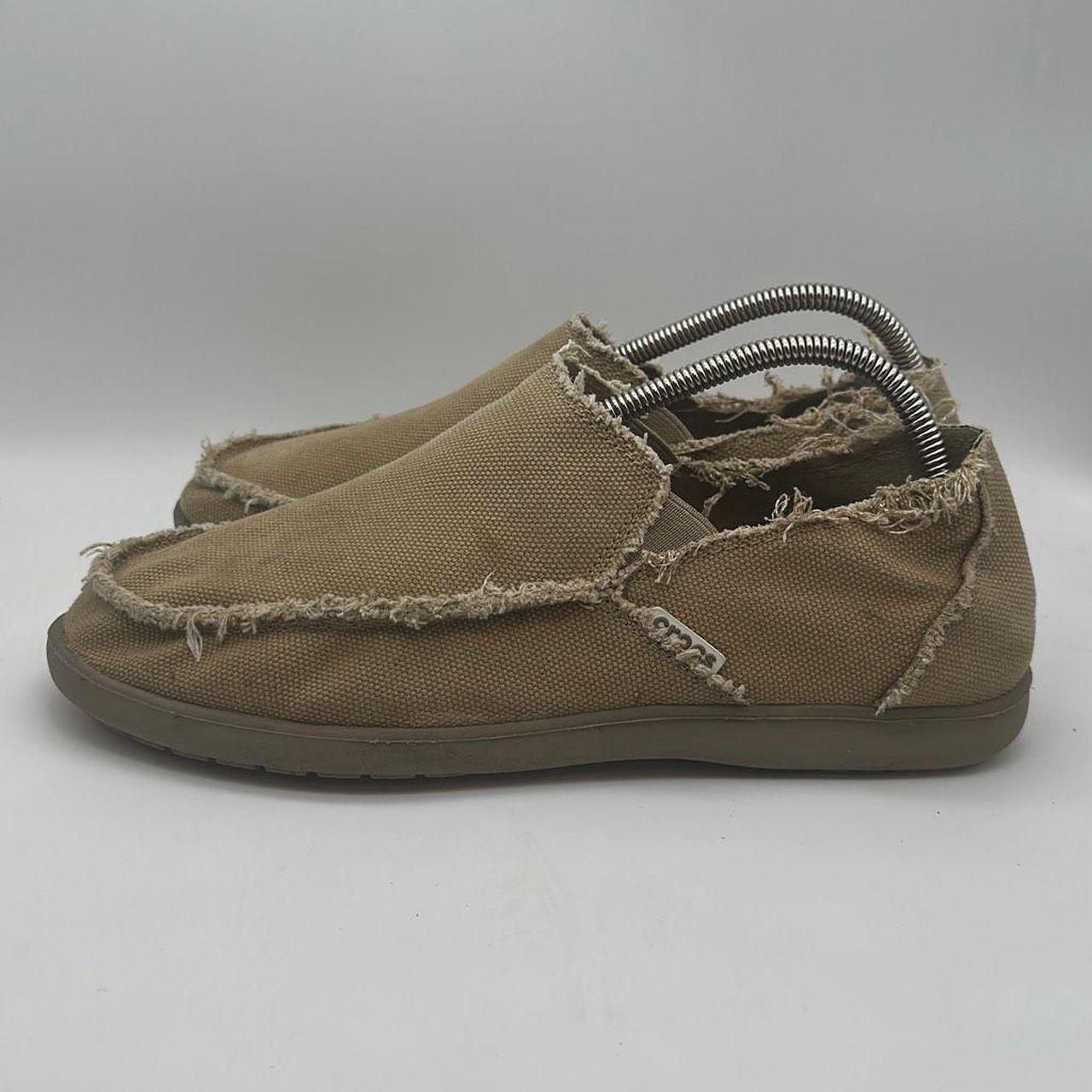 Crocs Santa Cruz Light Brown Tan Distressed Canvas... - Depop