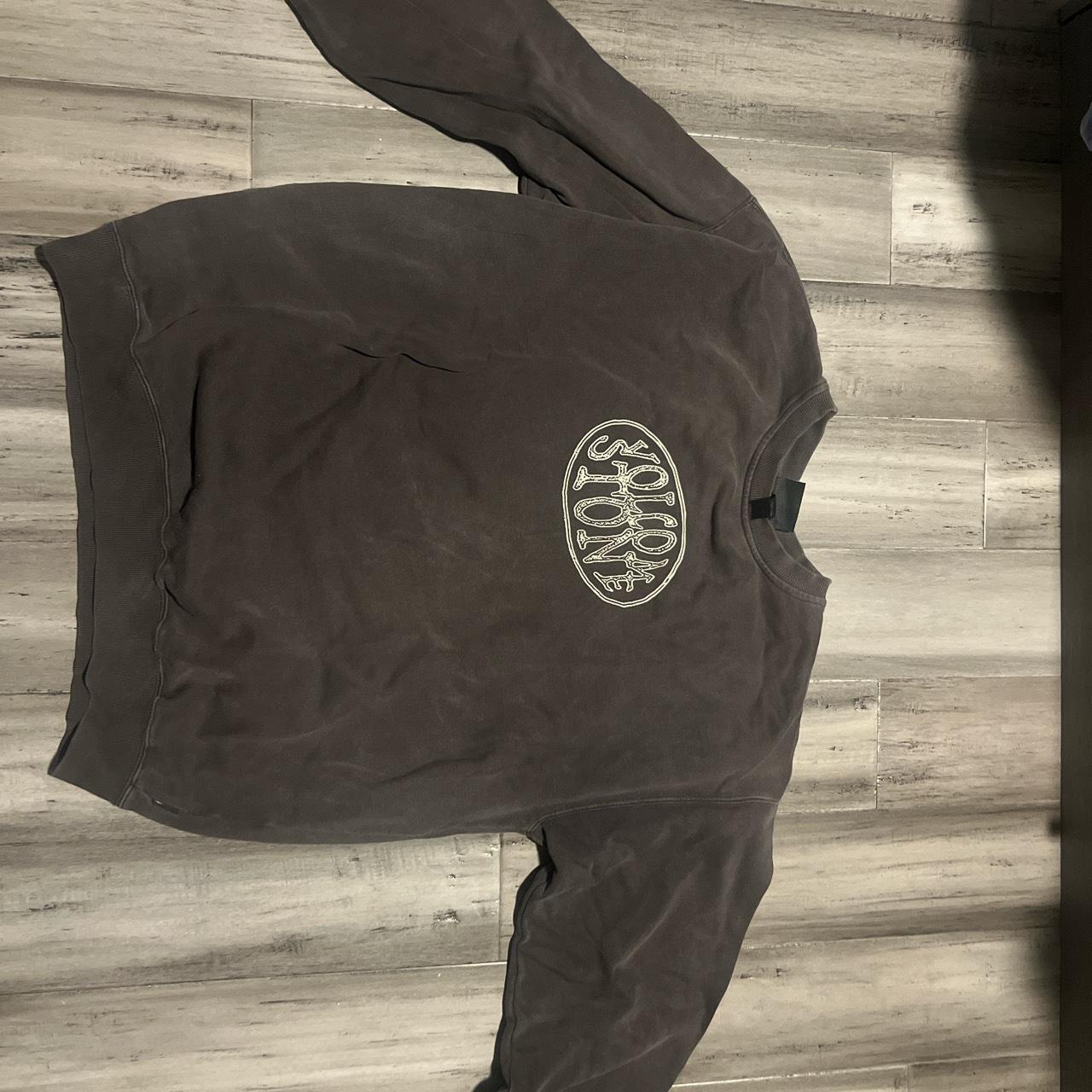 Large stone washed grey volcom crew neck with a... - Depop