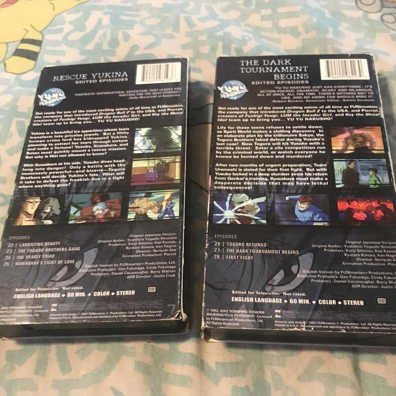 yu yu hakusho vhs bundle official and in good... - Depop
