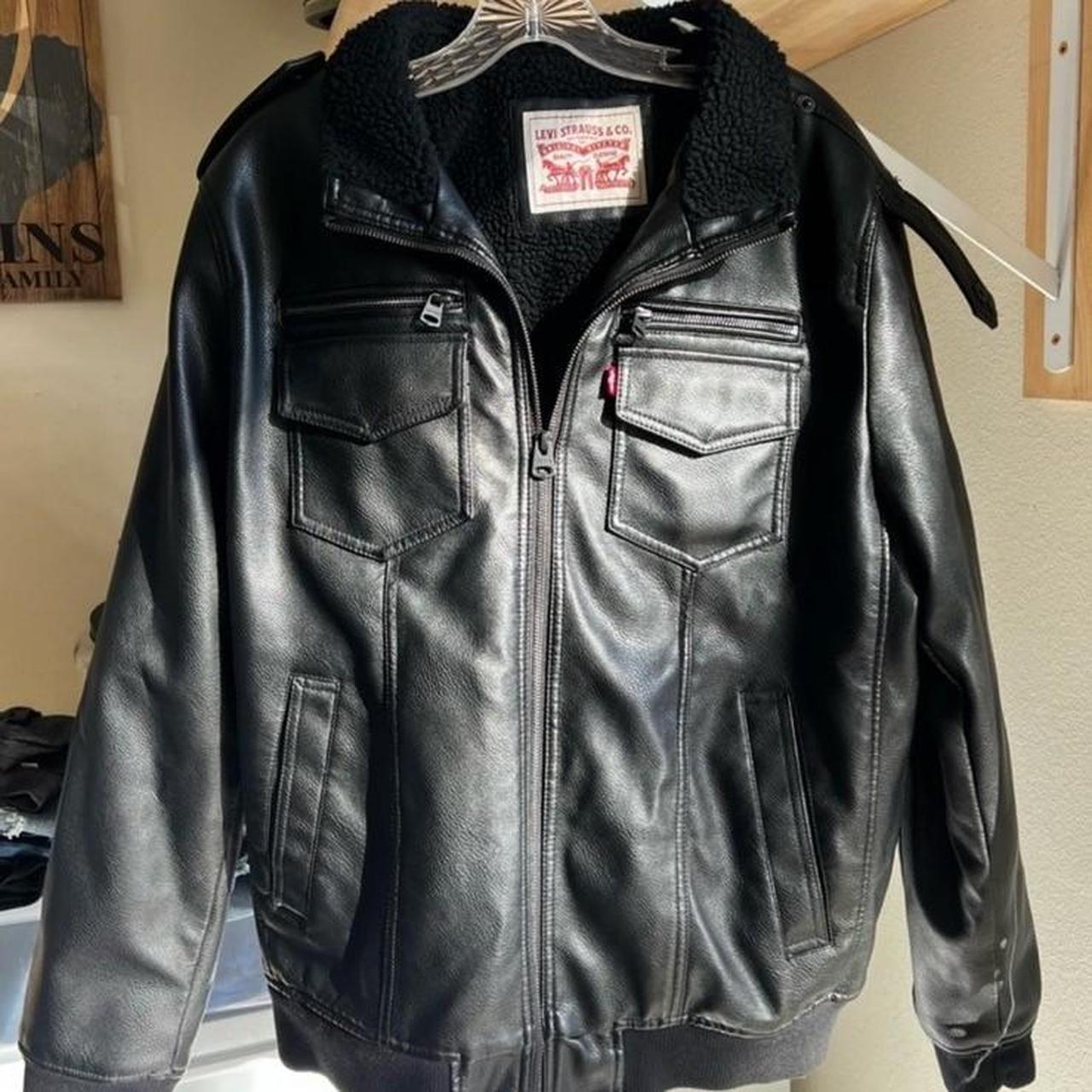 LEVI leather jacket ( Brand New ) Size Large ,... - Depop