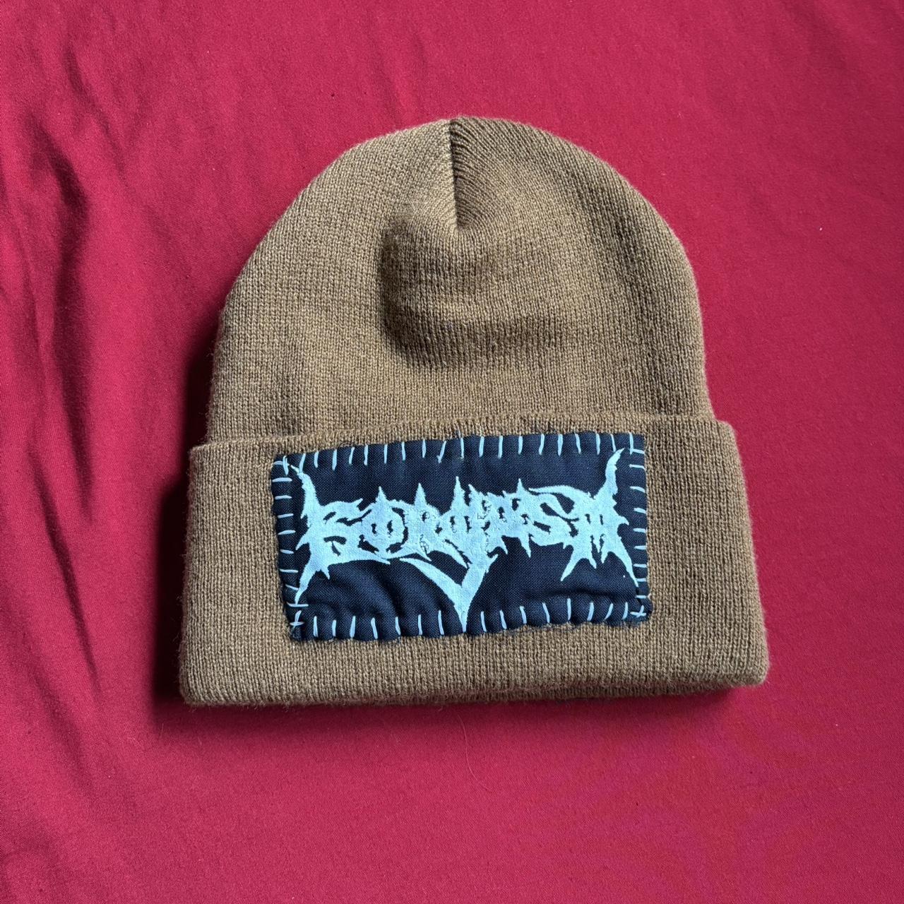 Brown crust punk grindcore mincecore beanie.... | Depop