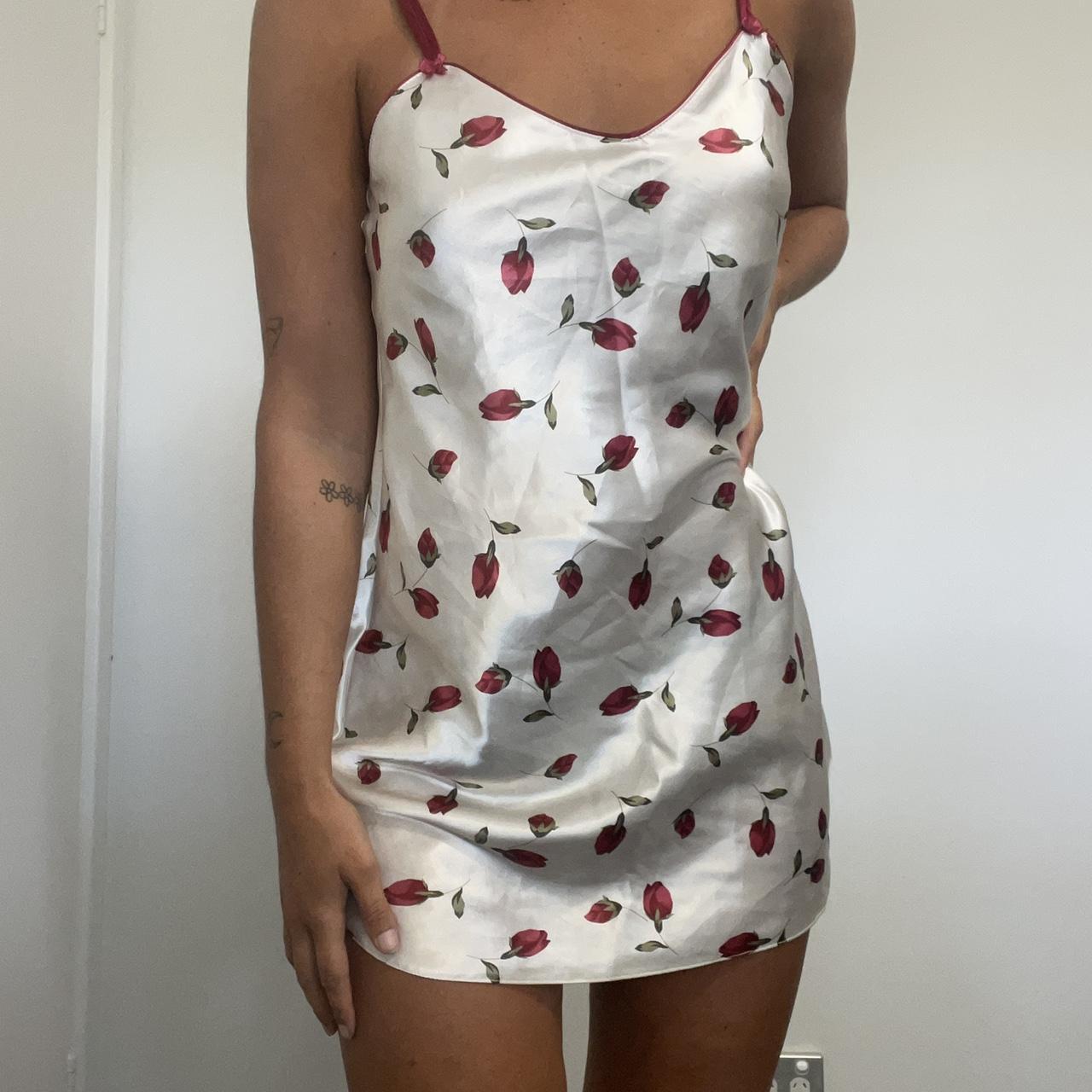 Cutest silk mini dress! Thrifted. #silkdress - Depop