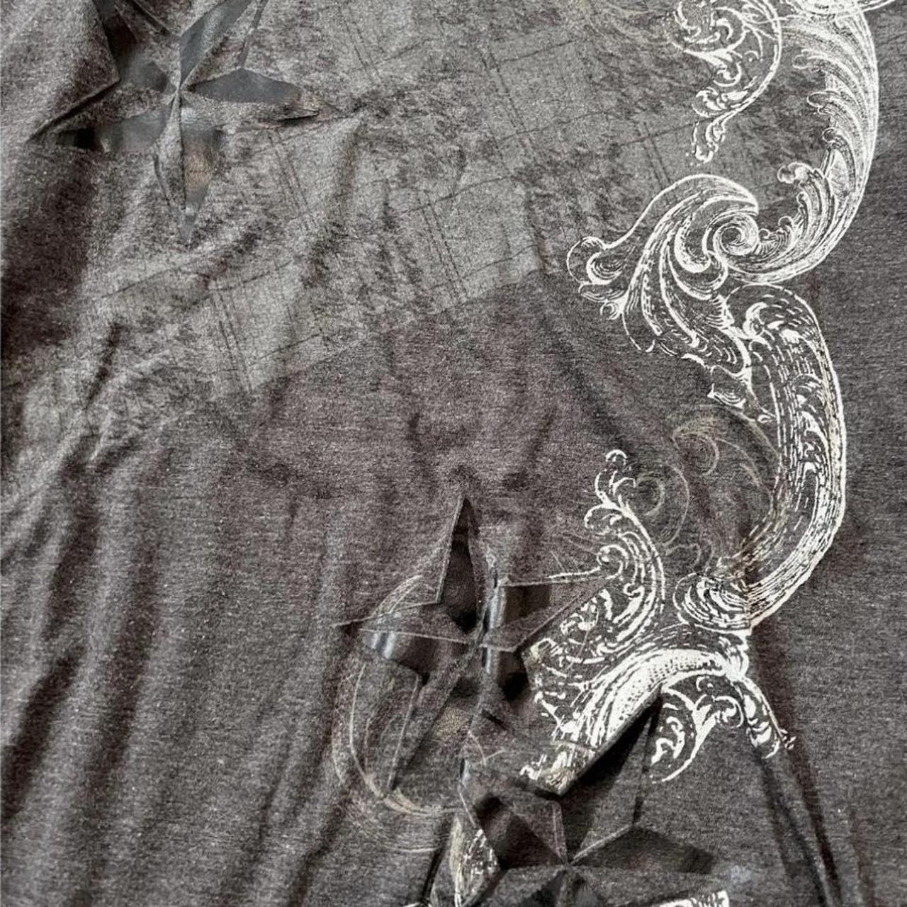 Y2K Cyber Grunge “Wave” Tee Shirt L made in... - Depop