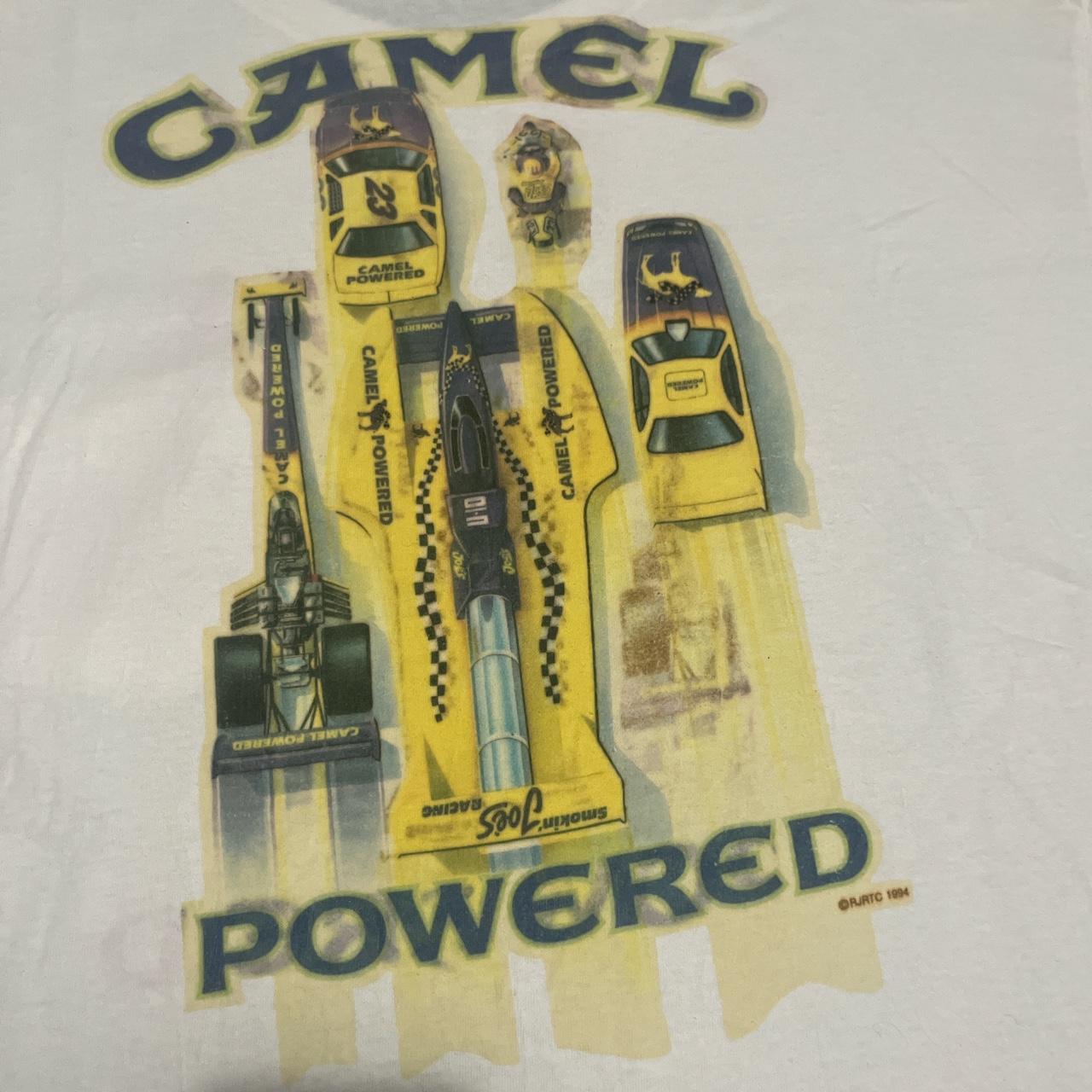 Vintage Camel Powered Shirt Tiny hole on front... - Depop