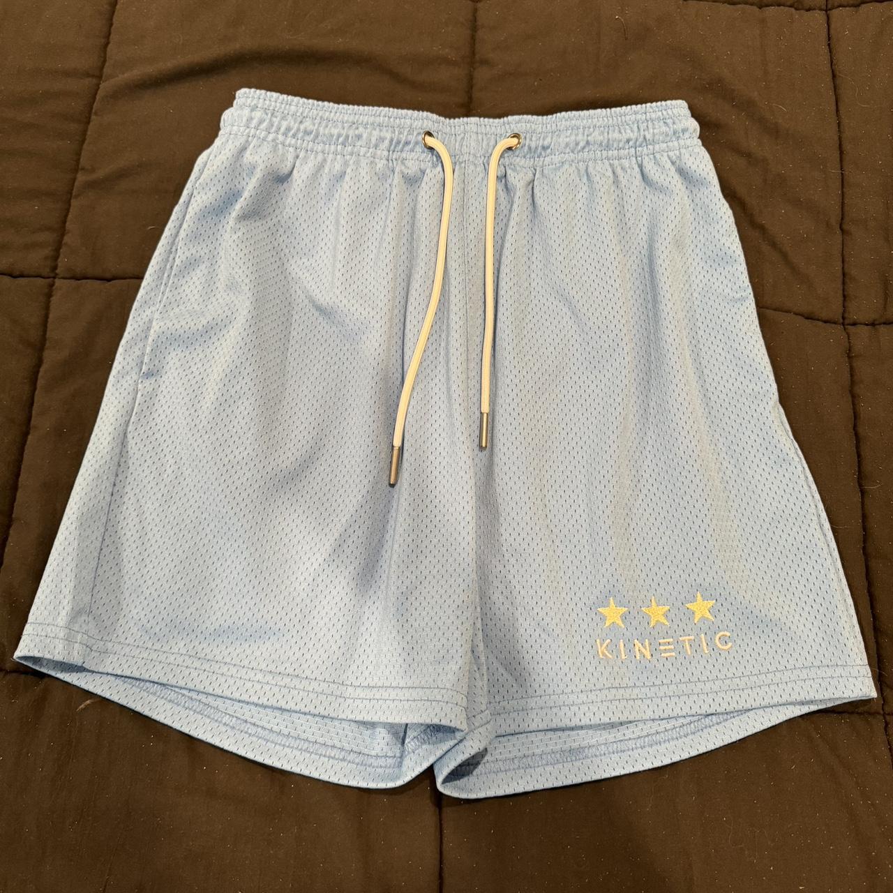 Men’s light blue mesh shorts Kinetic Size Medium - Depop