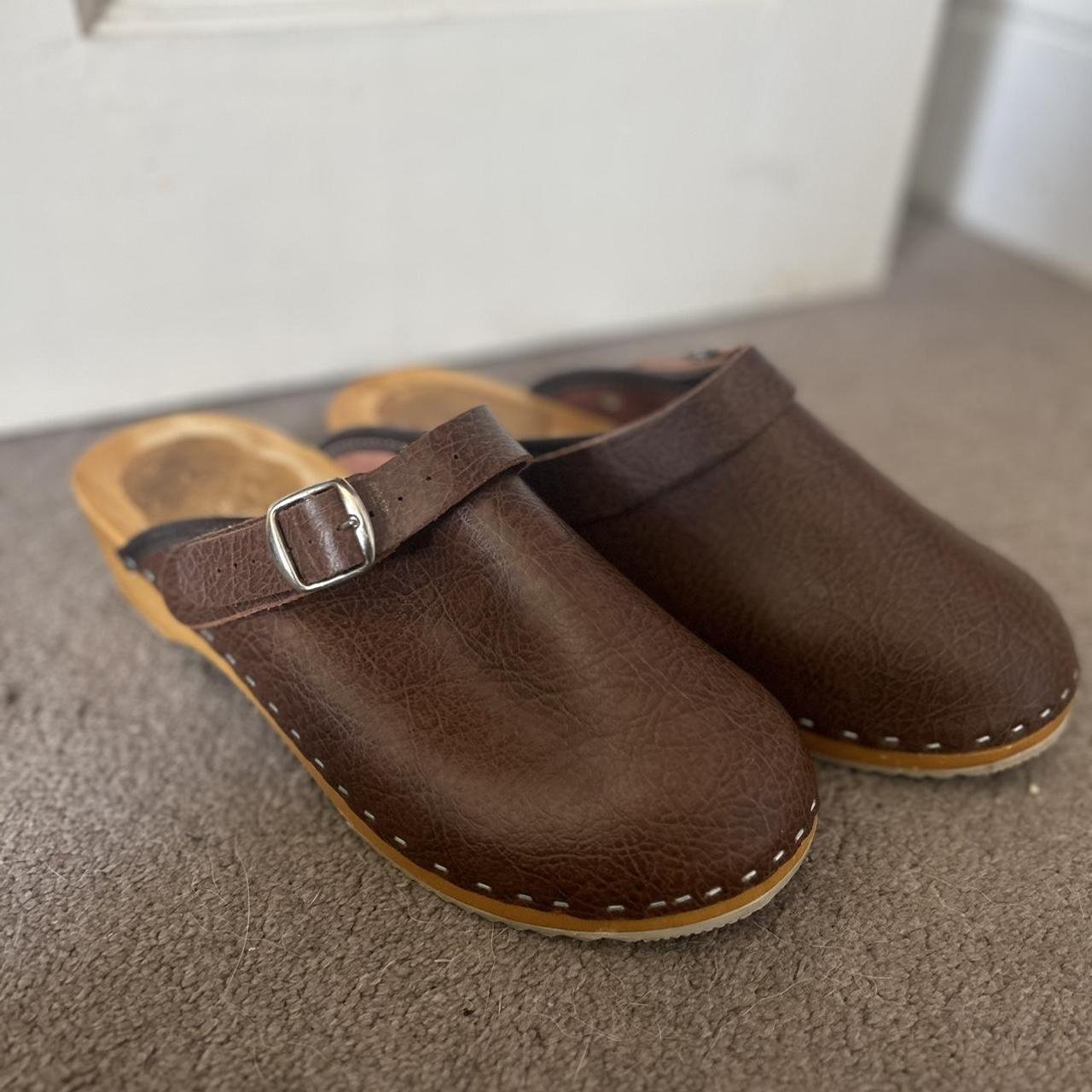 The cutest handmade genuine leather clogs with... - Depop