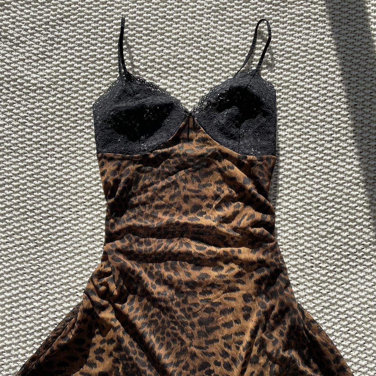 🐆leopard print slip🐆 super stretch, sheer leopard... - Depop