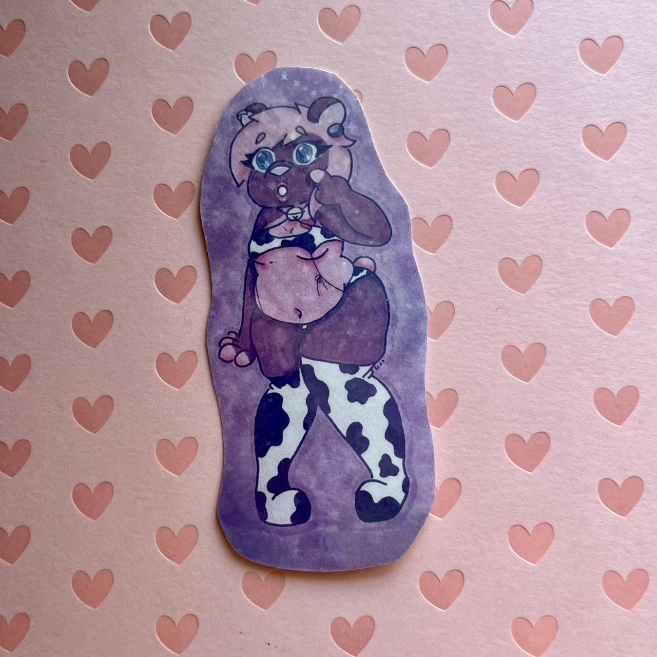 Holographic teddy bear furry themed sticker! Hand... - Depop