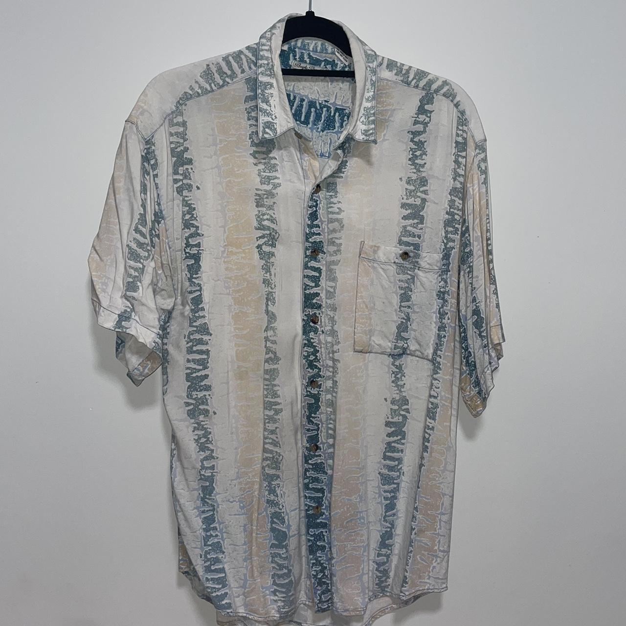 L Bugle Boy Co. Short sleeve button up. Nice heavy... - Depop