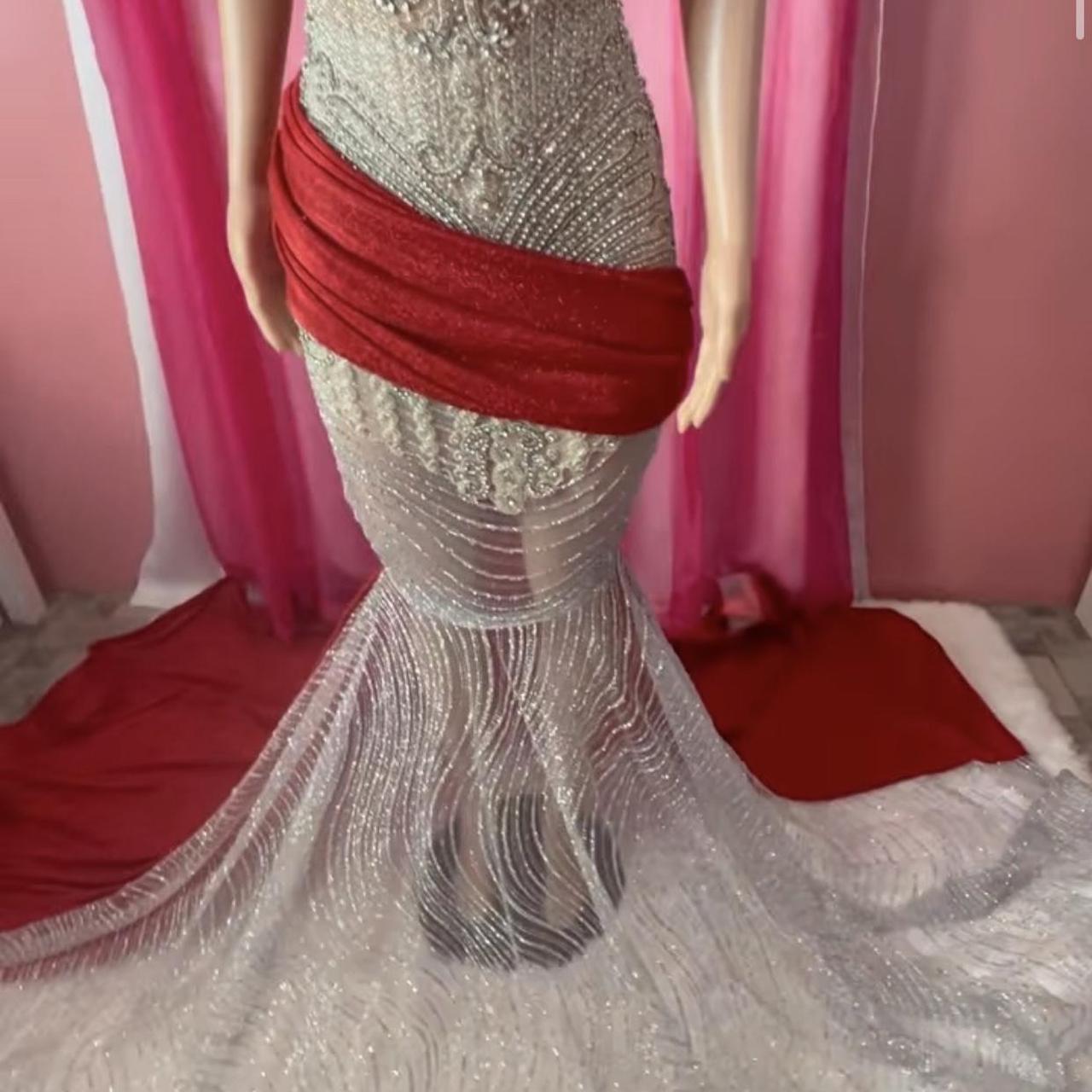 Luxury diamond prom gown Custom made prom dress... - Depop