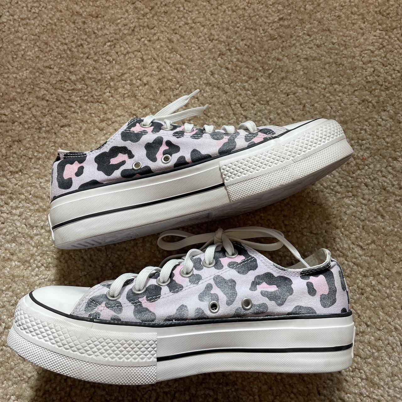 cheetah print platform converse size 8 women’s... - Depop