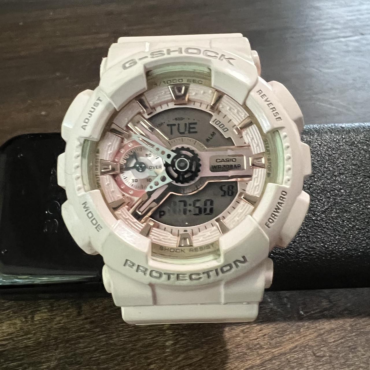 Casio Men's Pink and White Watch | Depop