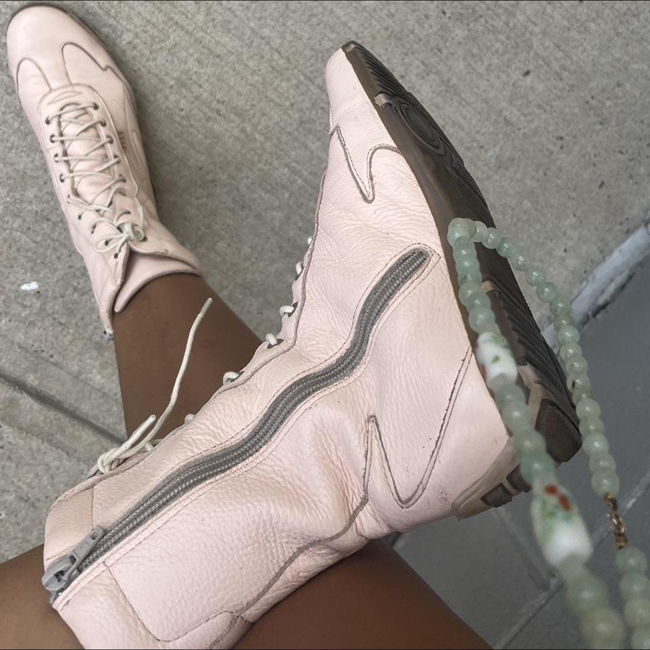 vintage italian boxing wrestling boots 💫 baby pink... - Depop