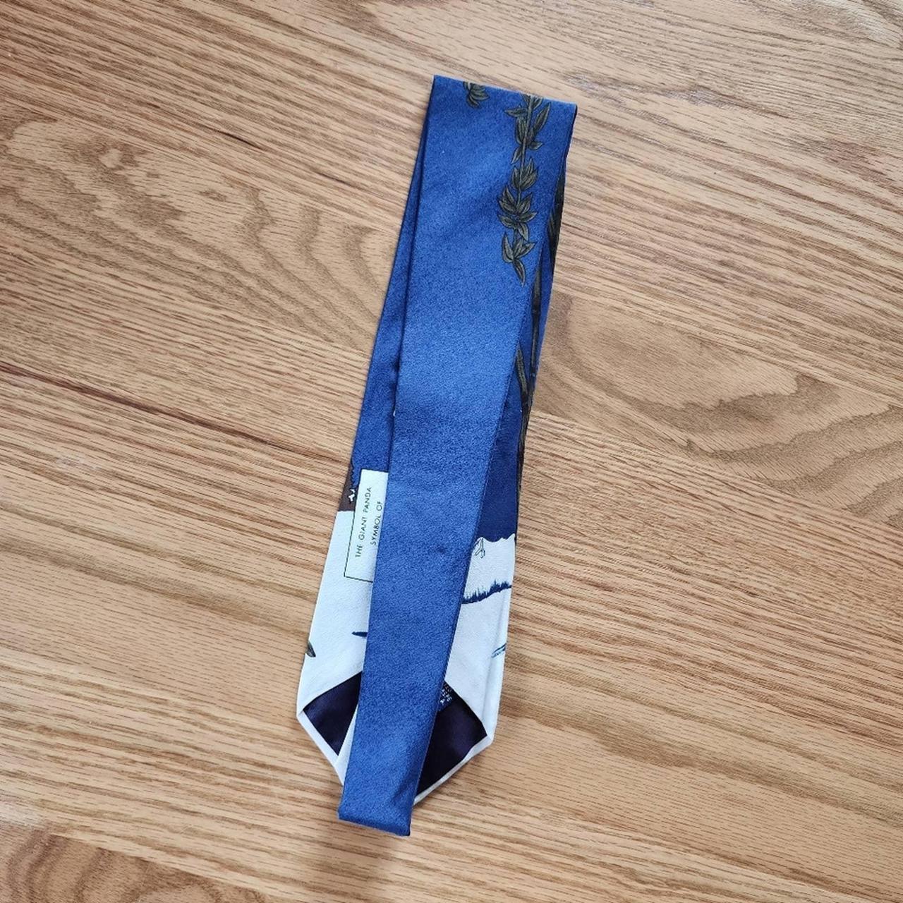 World Wildlife Fund Giant Panda Tie 1991 100% Silk... - Depop