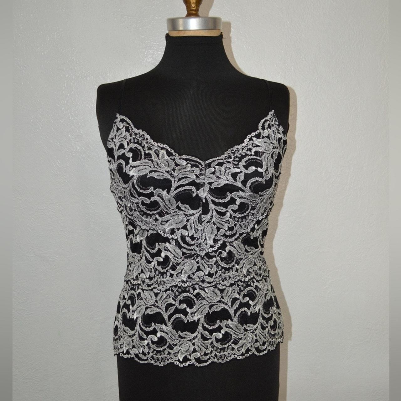 Boston Proper Lace Camisole Black and White Size... | Depop