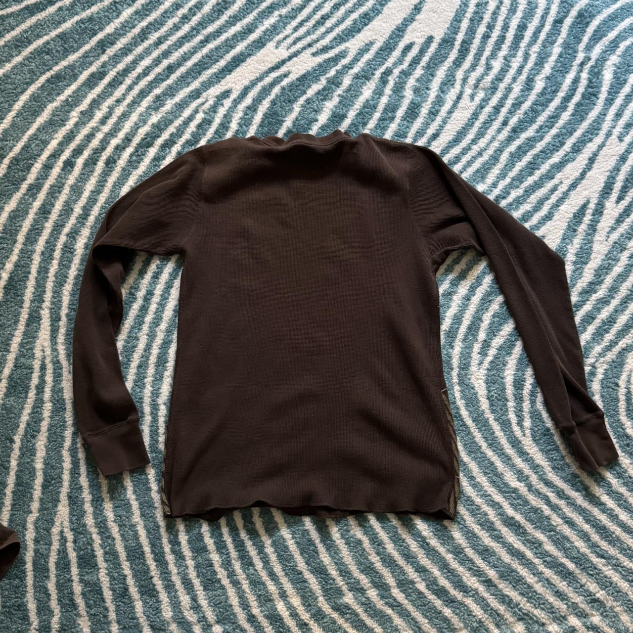 Y2K Machine Allover Front Graphic Thermal Longsleeve... - Depop