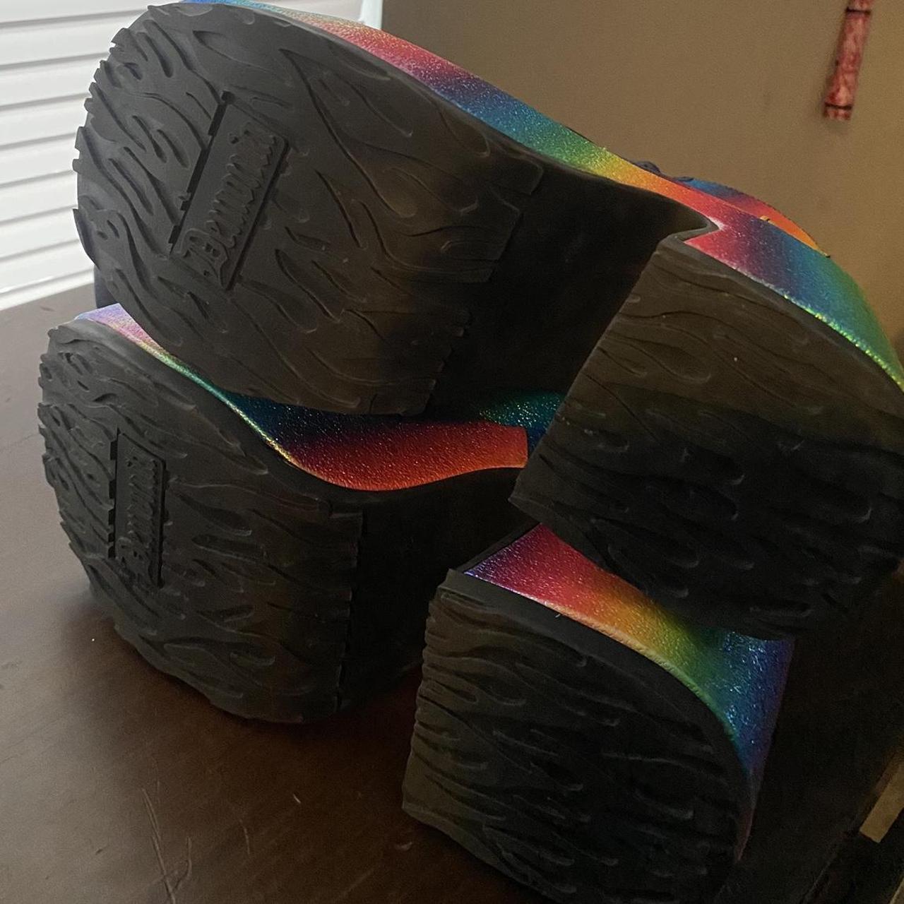 Rainbow Demonia Royalty Platform Boots 🧡 Size 7... - Depop