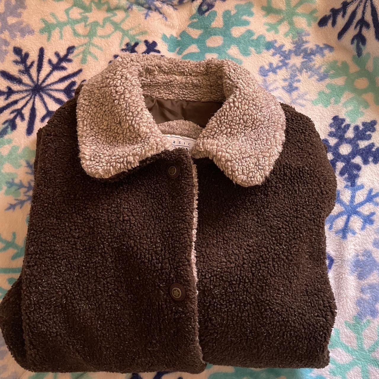 vintage basic editions sherpa teddy bear coat, size... - Depop
