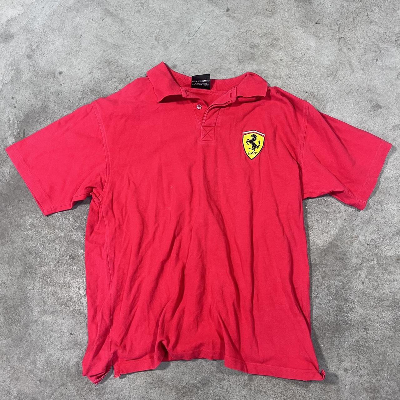 1999 Vintage Ferrari Licensed Red Polo. Size Large - Depop