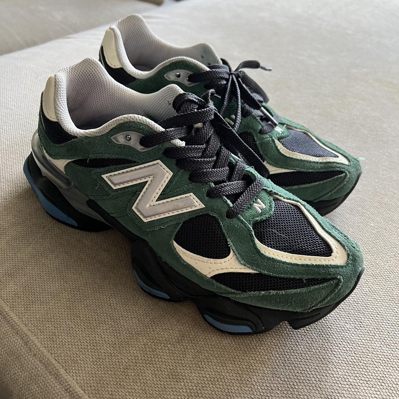 NEW BALANCE FOREST GREEN 9060 SNEAKERS WORN A... - Depop