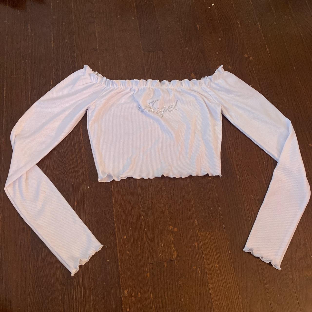 forever 21 angel crop top size... - Depop