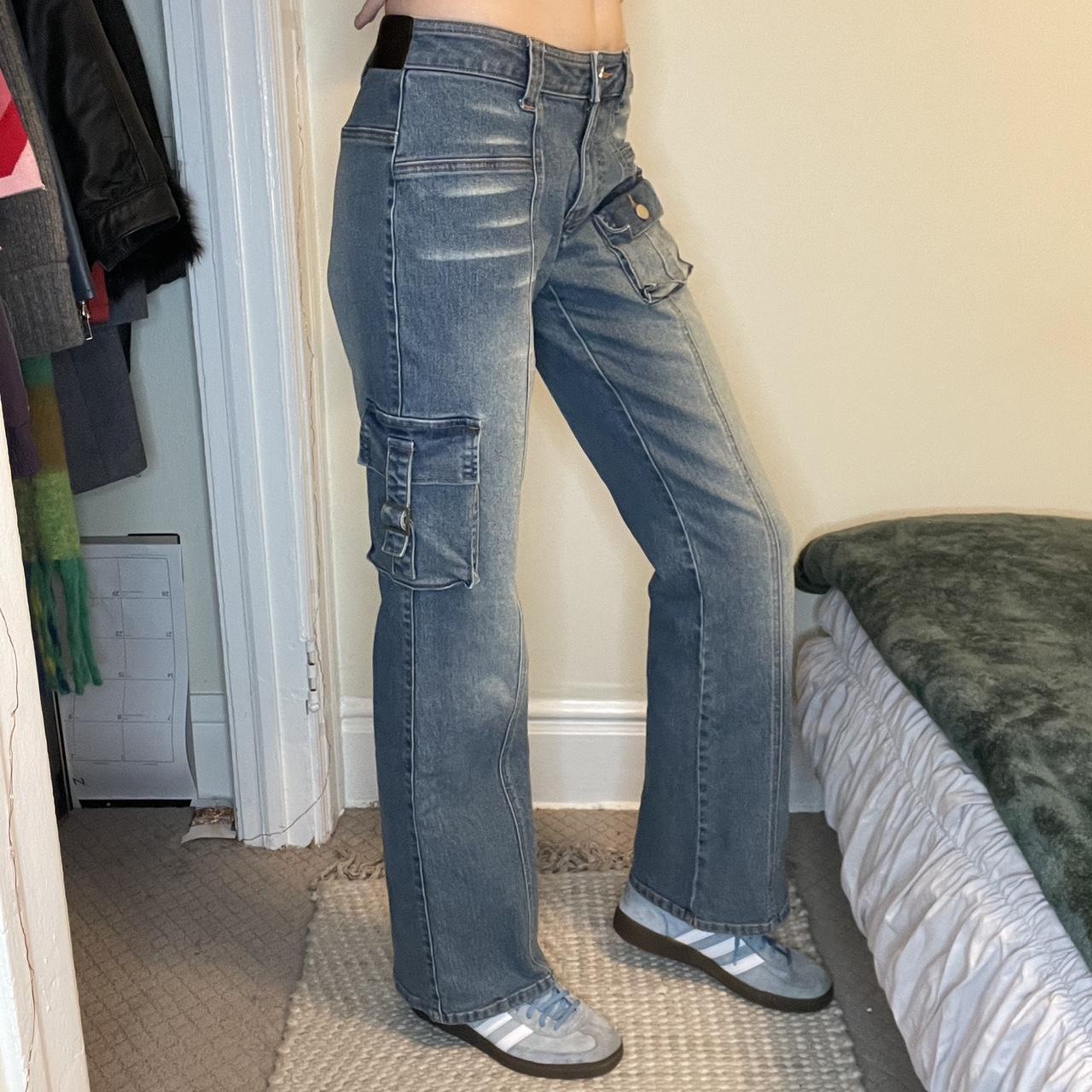 Vintage Low rise Jeans with Pockets Vintage Cargo... - Depop