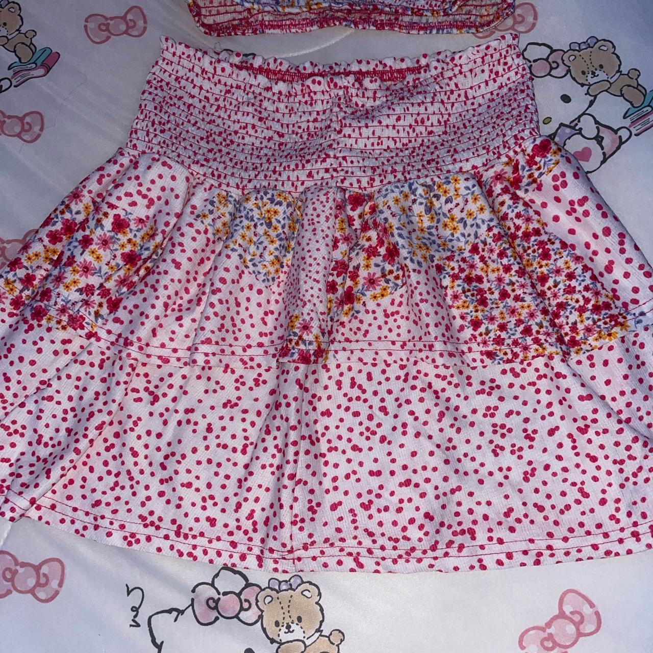 Cute custom hello kitty set with crop top and skirt... - Depop