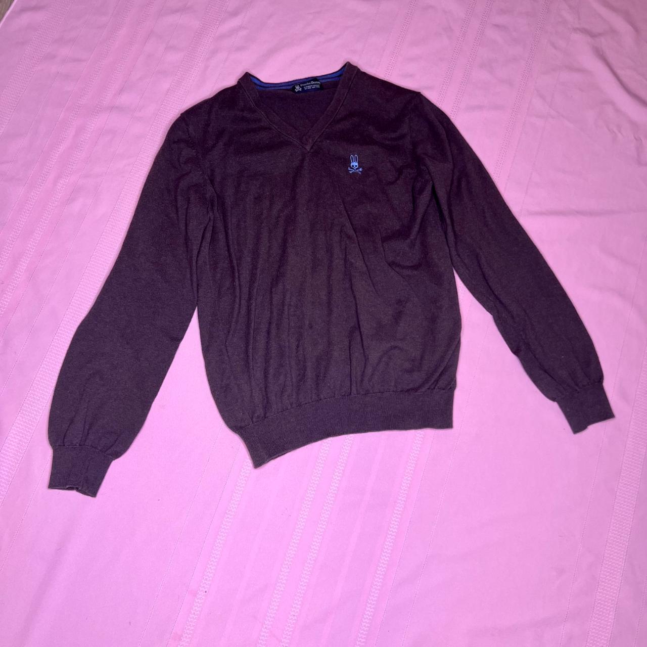 >> 🦴☠︎︎ 𓃹 Psycho Bunny by Robert Godley brown v neck... - Depop