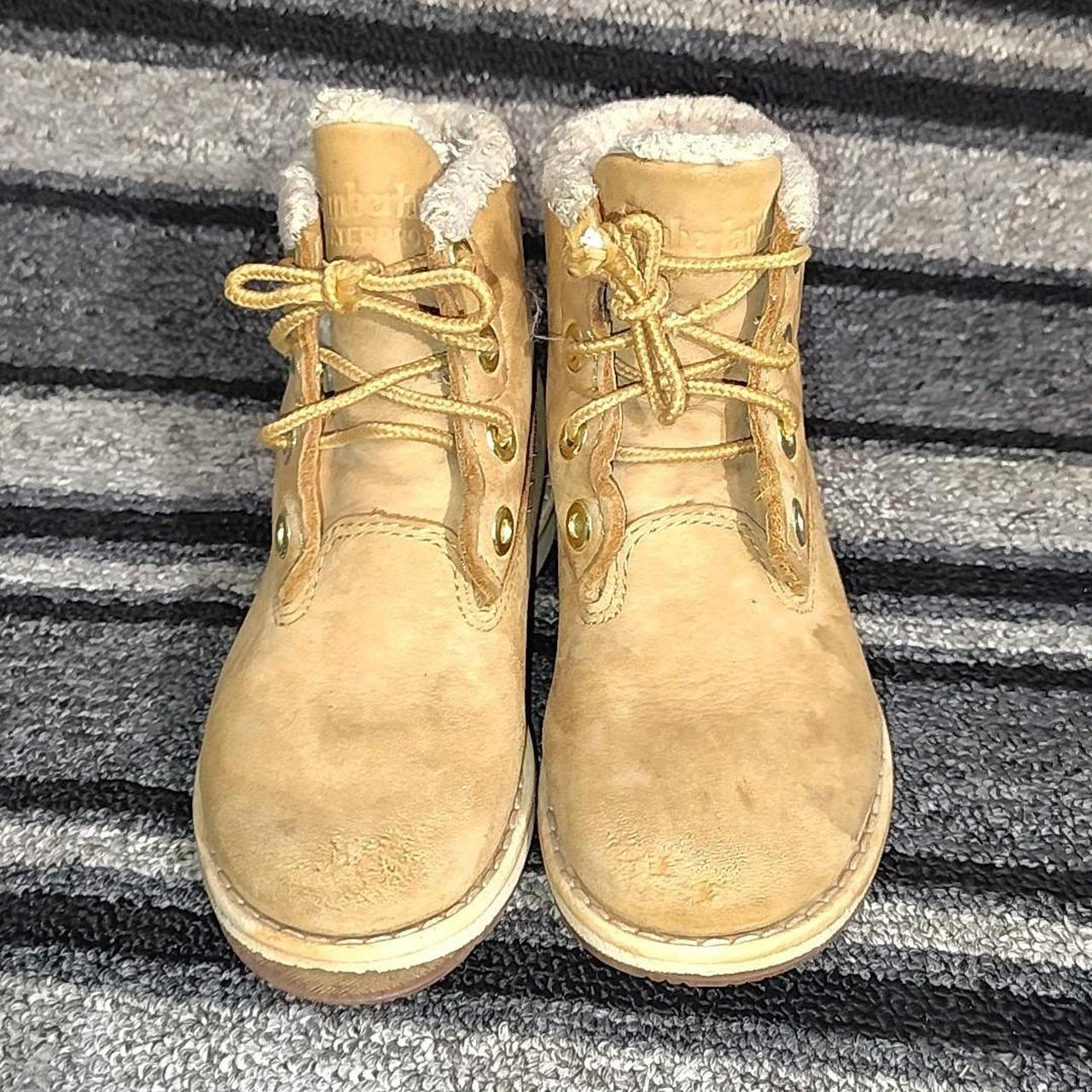 Tan and cream Timberland boots #kidsboots size 9 months | Depop