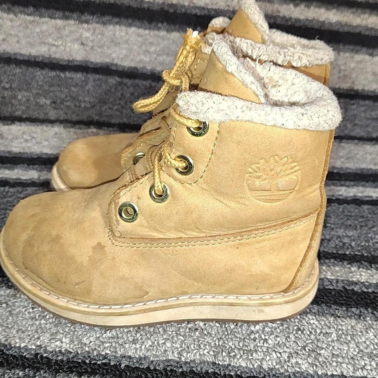 Tan and cream Timberland boots #kidsboots size 9 months | Depop