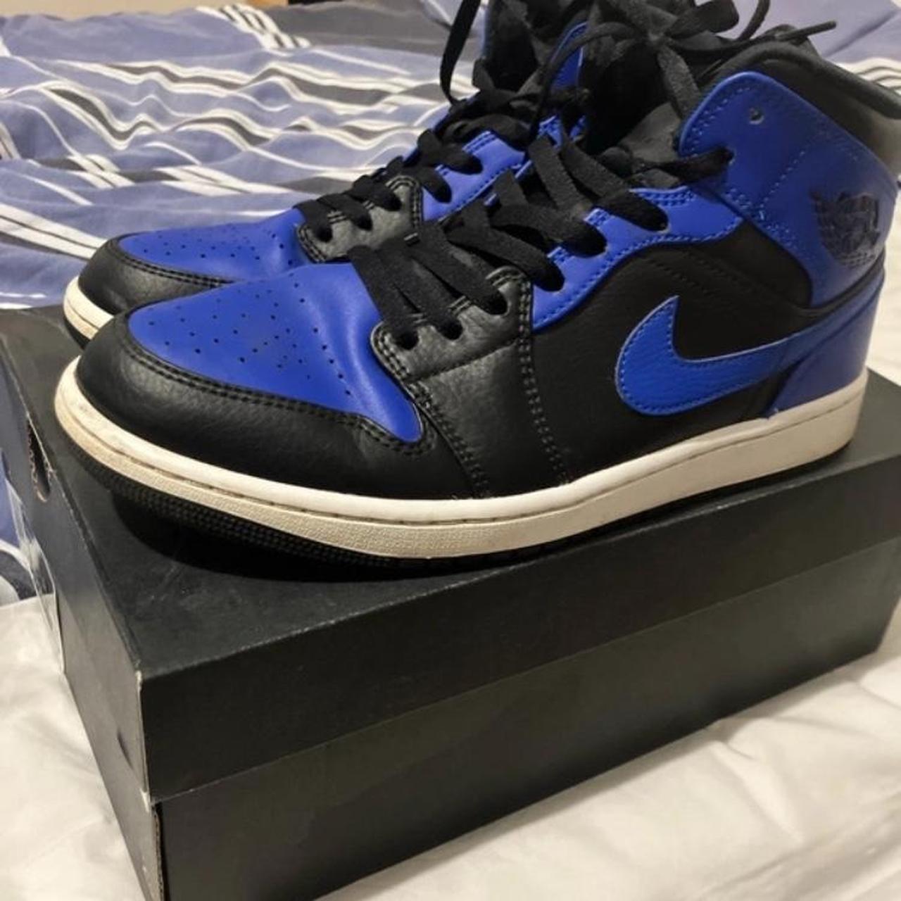 jordan 1 mid hyper royals uk9 with original box - Depop