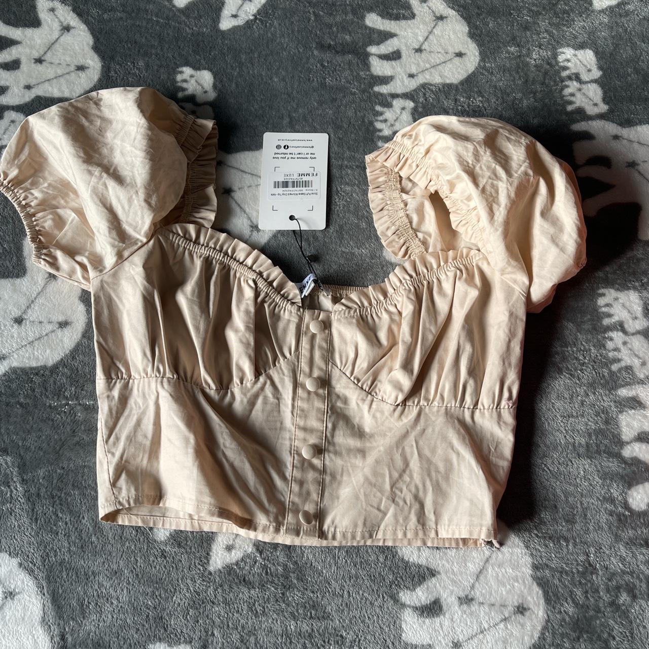 Women's Cream Crop-top | Depop