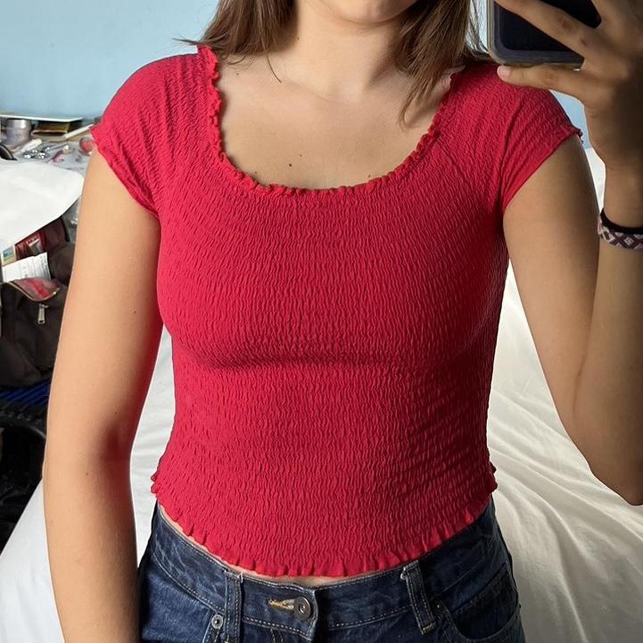 PacSun Women's Red Crop-top | Depop