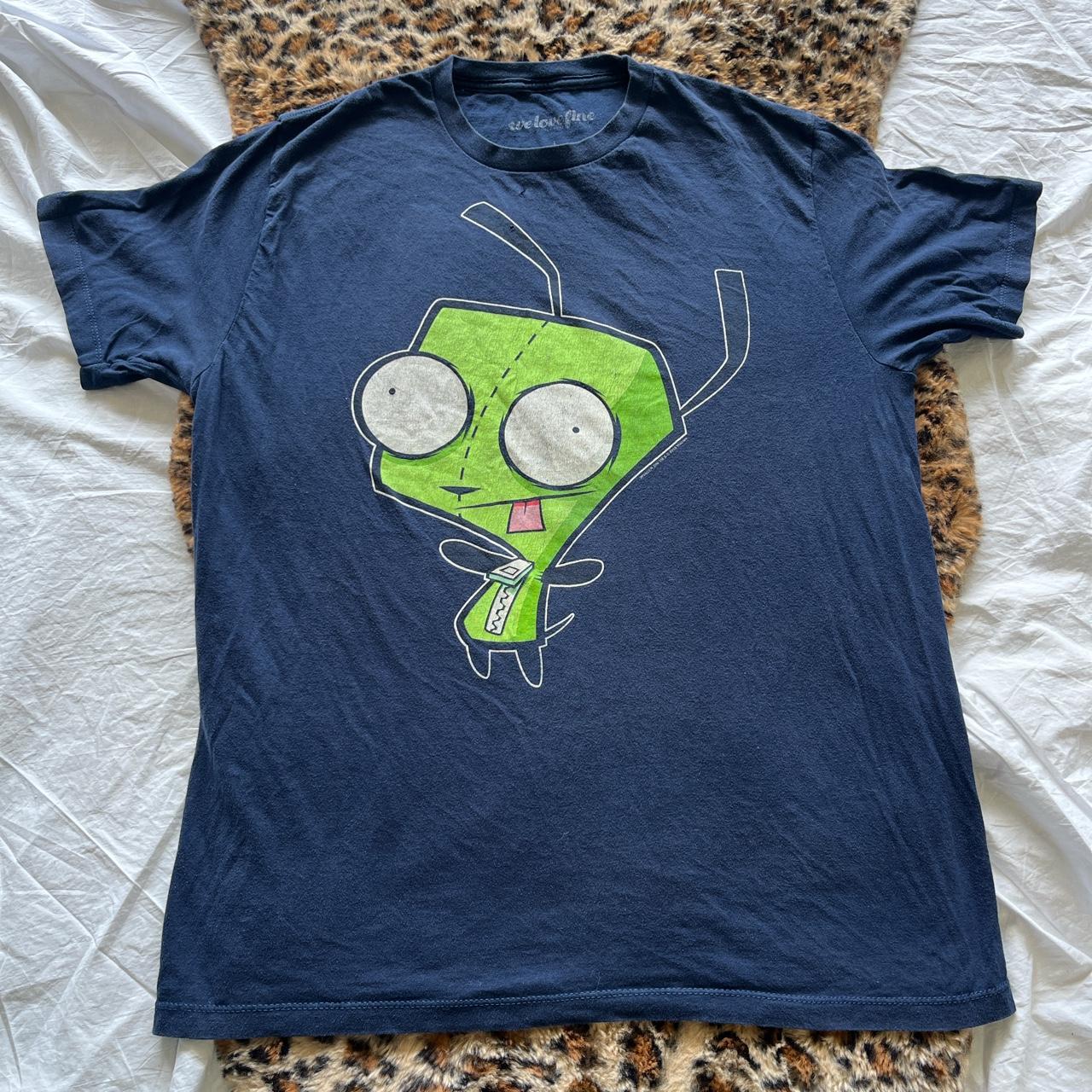 invader zim gir graphic tee size: large flaws: a... - Depop
