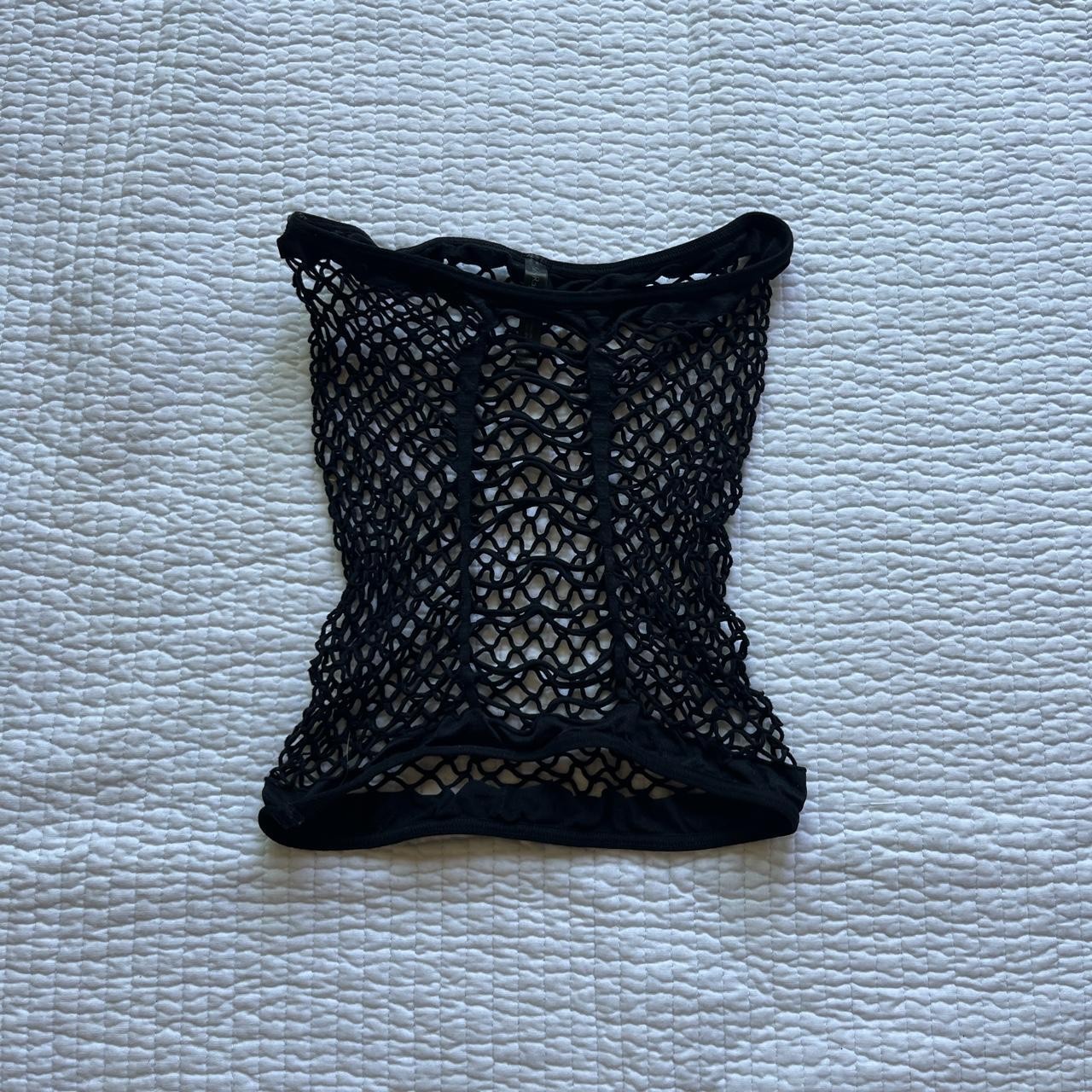 fishnet gothic tube top can fit a s/m tagged for... - Depop