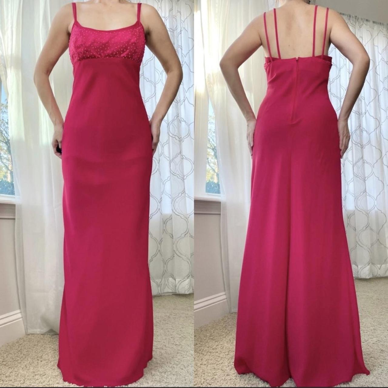 VTG maxi gown Vintage red berry slip gown with mini... - Depop