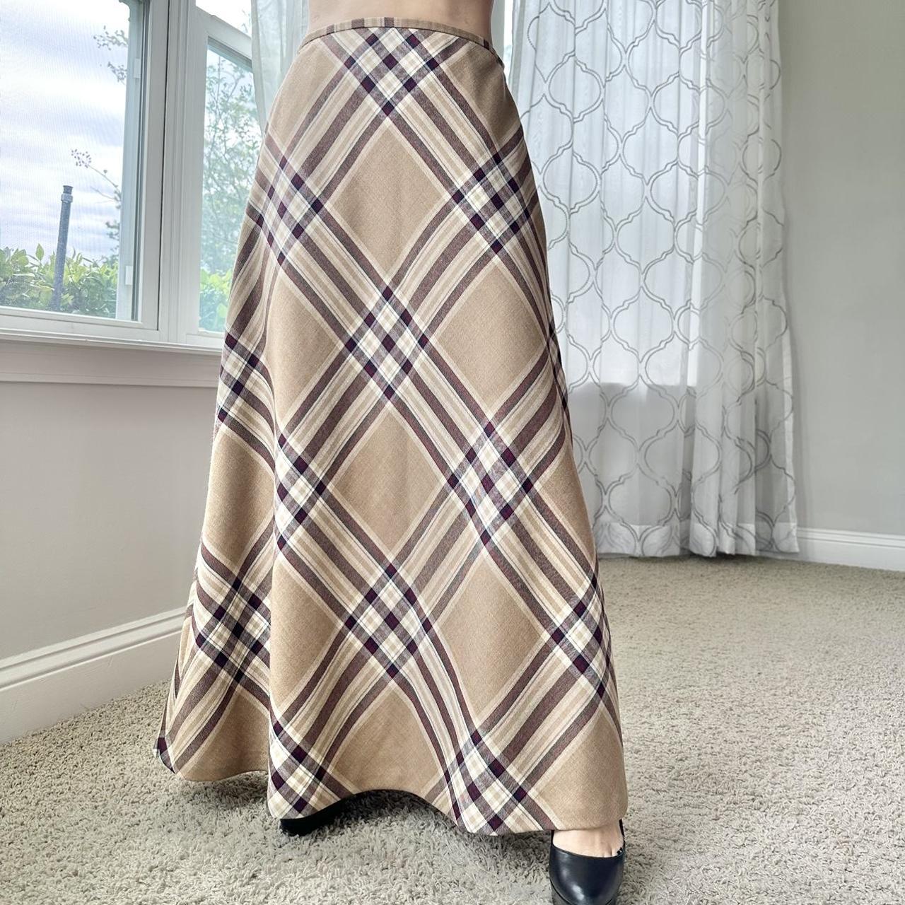 VTG wool plaid flannel skirt Vintage plat skirt in... - Depop