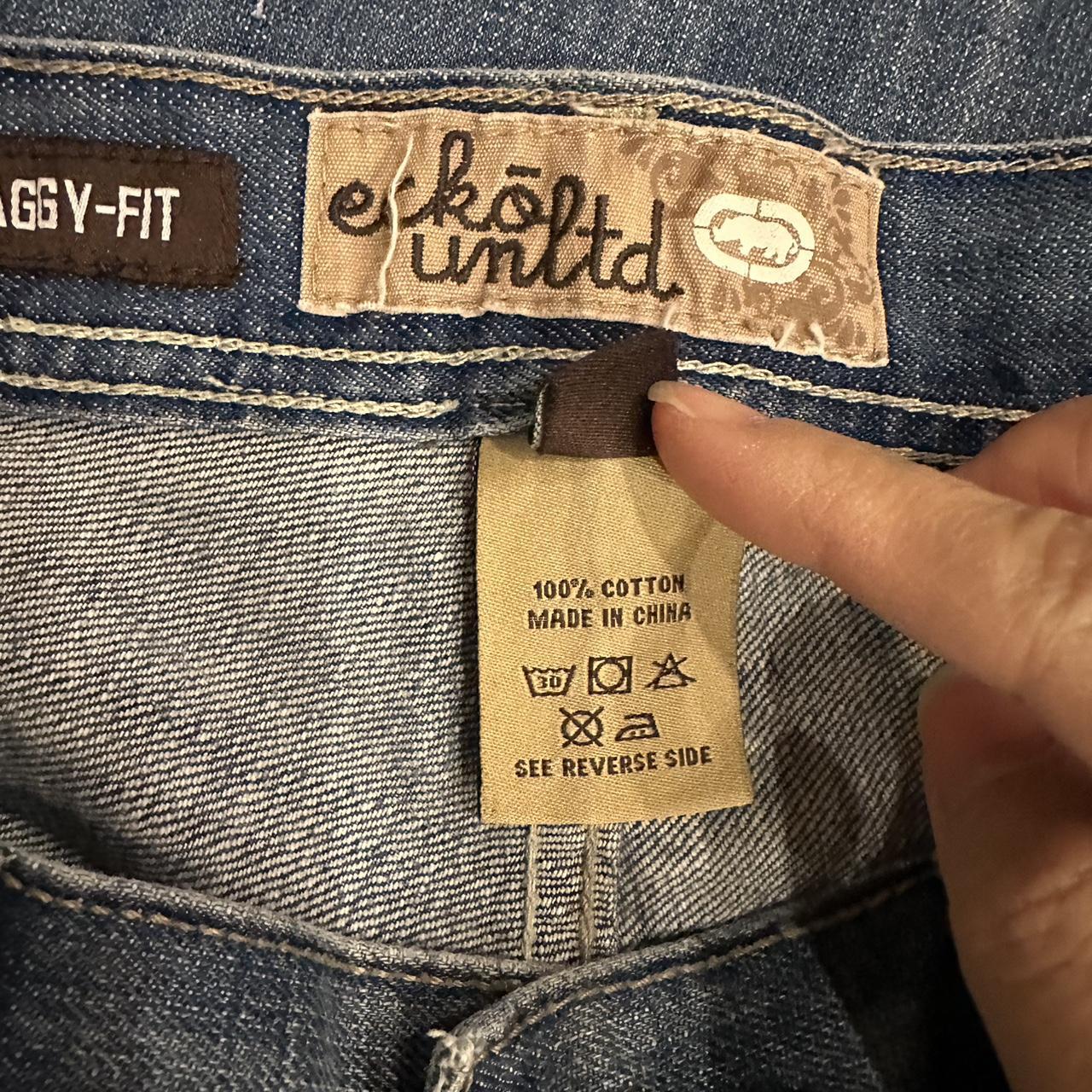 Jorts Baggy jorts with baby blue stitching along... - Depop