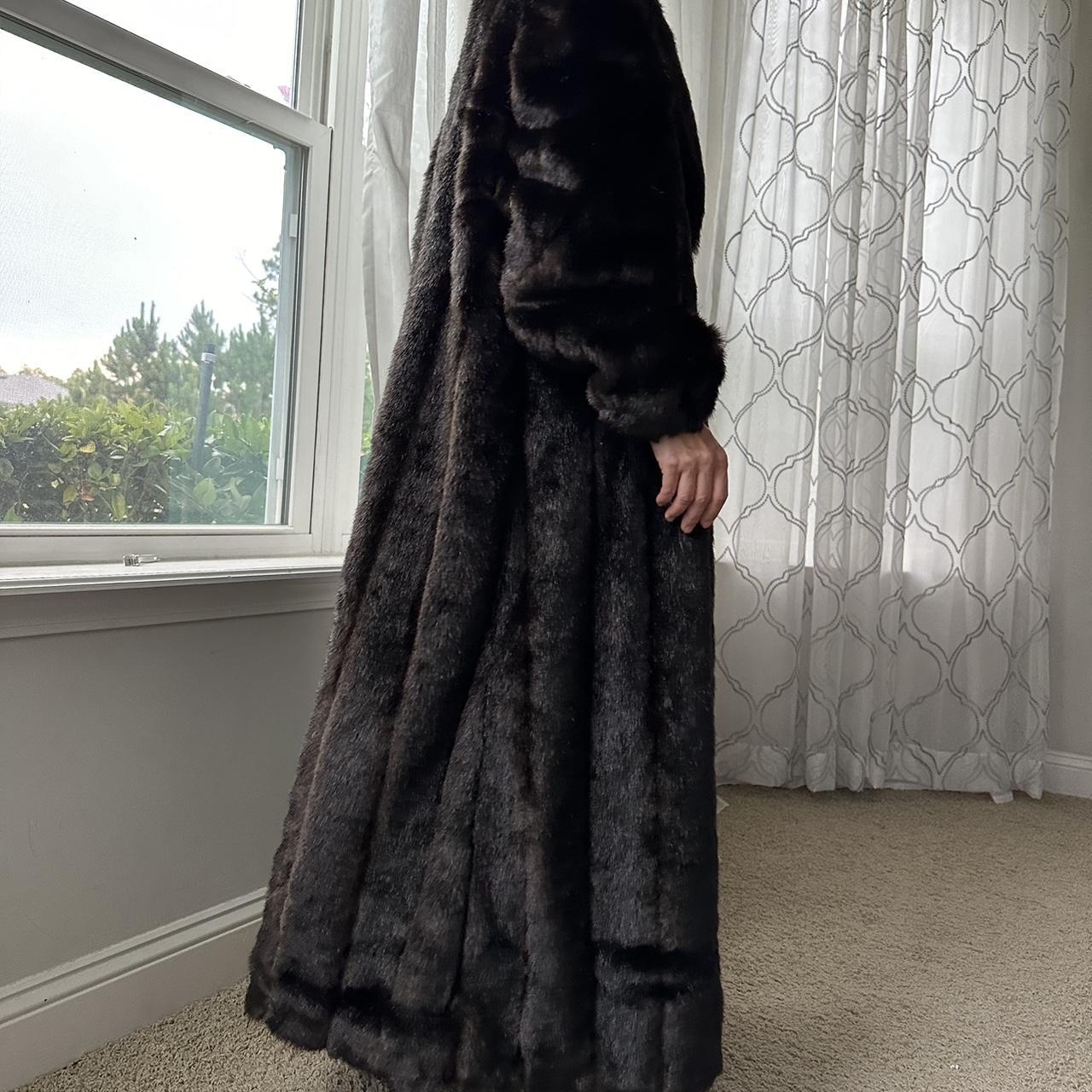 Vegan Fur Maxi Coat Dark chocolate & brown maxi... - Depop