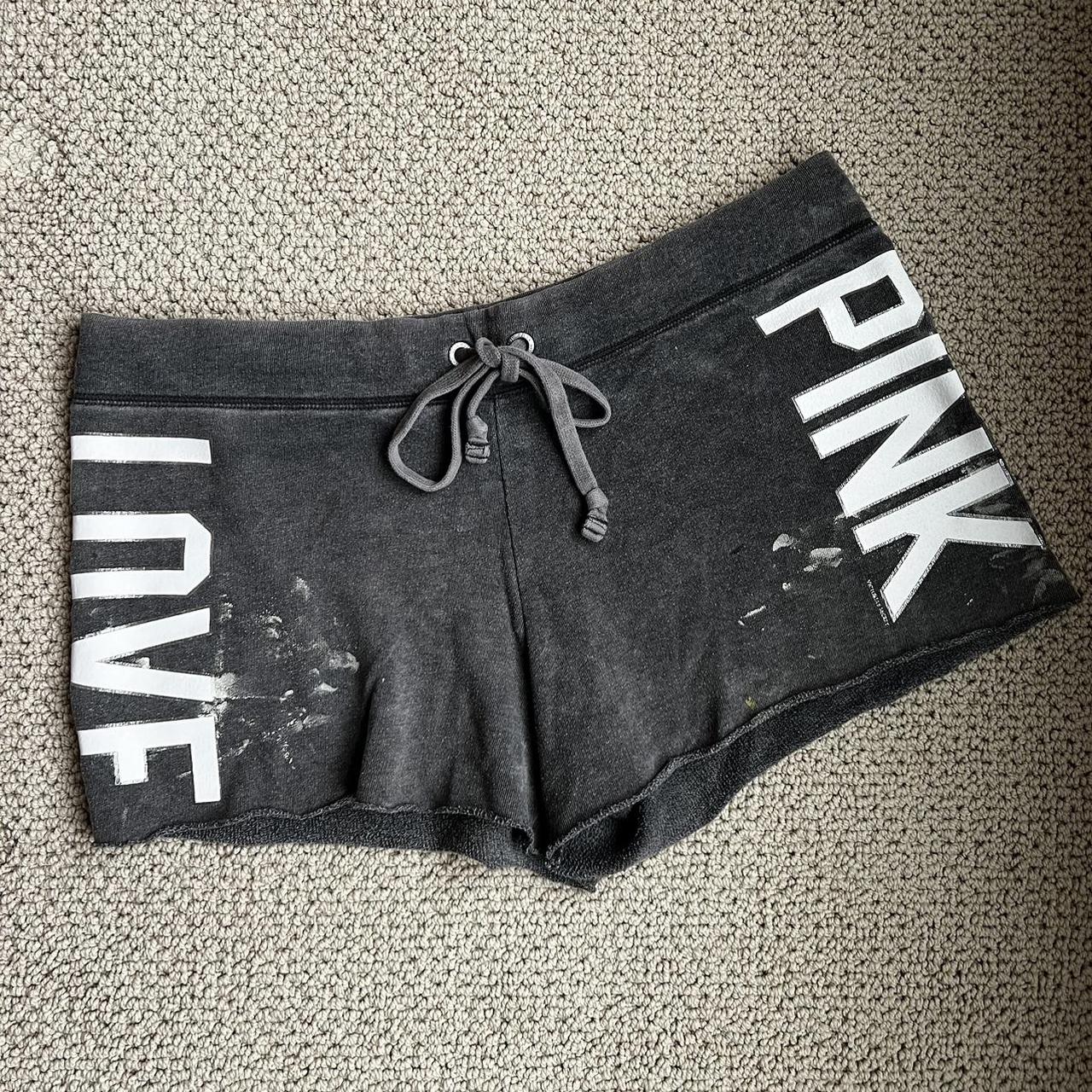 PINK Victoria's Secret Shorts Size Medium Grey with... - Depop