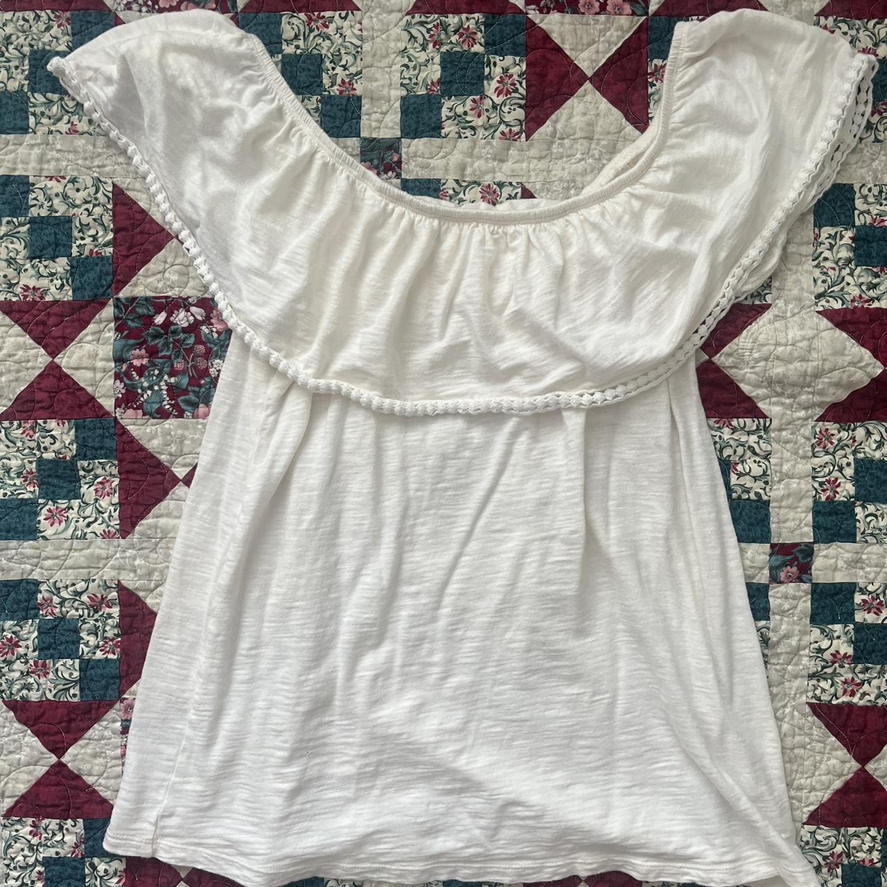 old navy off the shoulder cream top - Depop